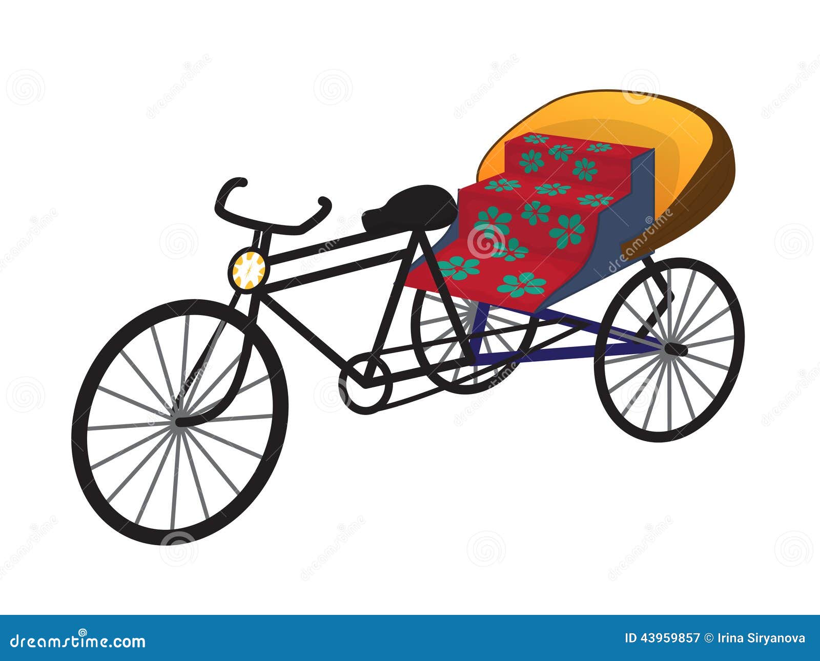 Oriental Tricycle Rickshaw Cab, Vector | CartoonDealer.com #43959857