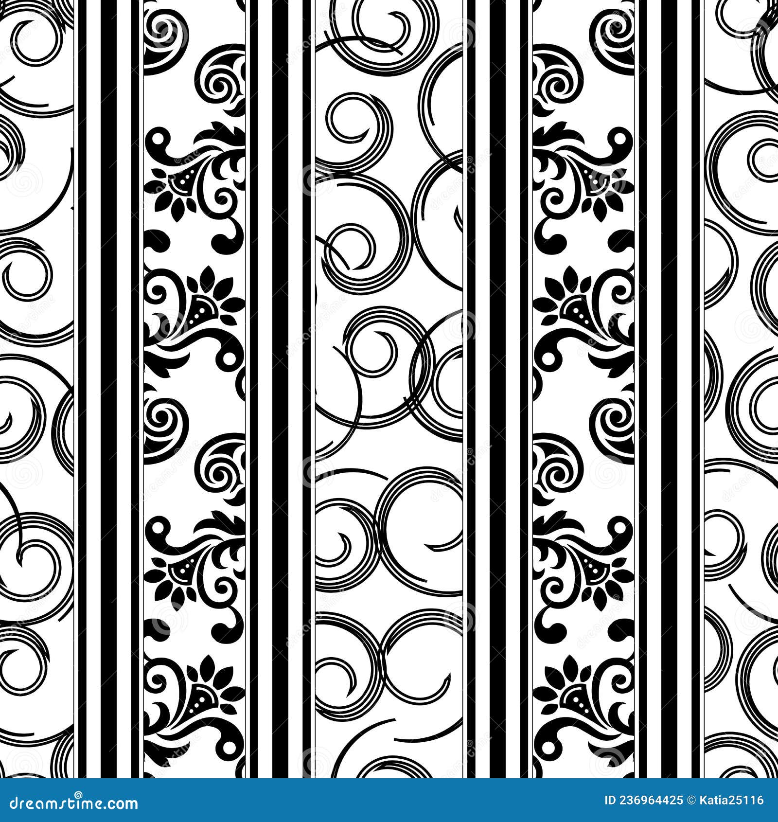 Oriental Vector Pattern with Arabesques and Floral Elements. Seamless Vector Background. Vector ...