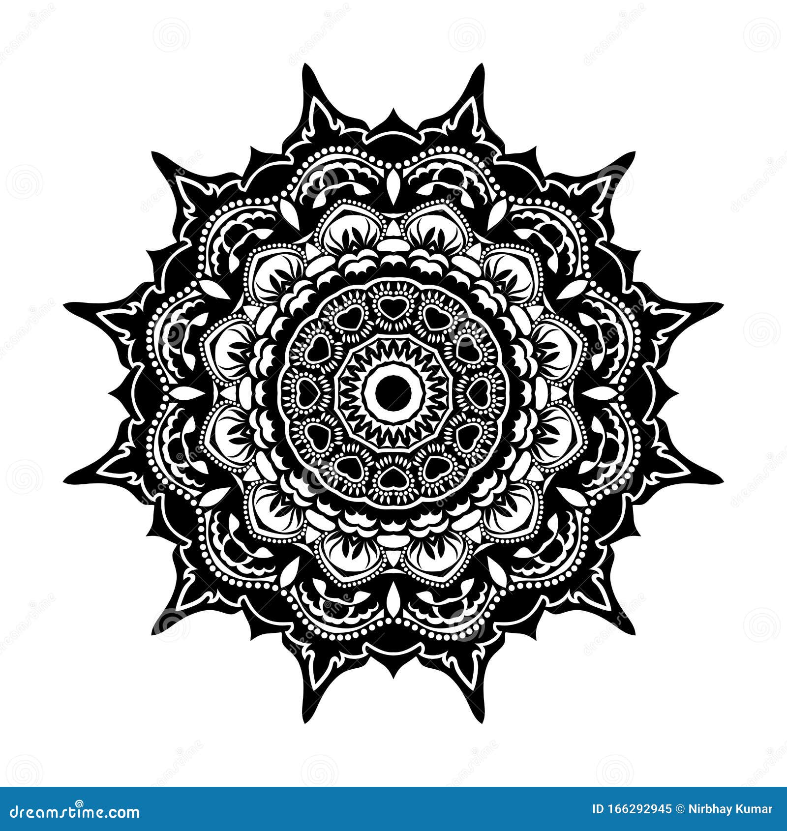Oriental Vector Round Pattern with Arabesques and Floral Elements Stock ...