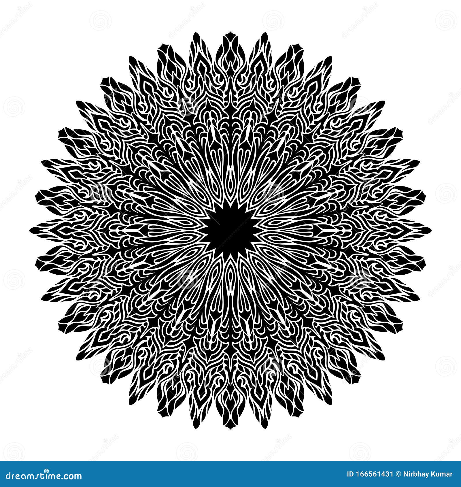 Oriental Vector Round Pattern with Floral Elements Stock Vector ...