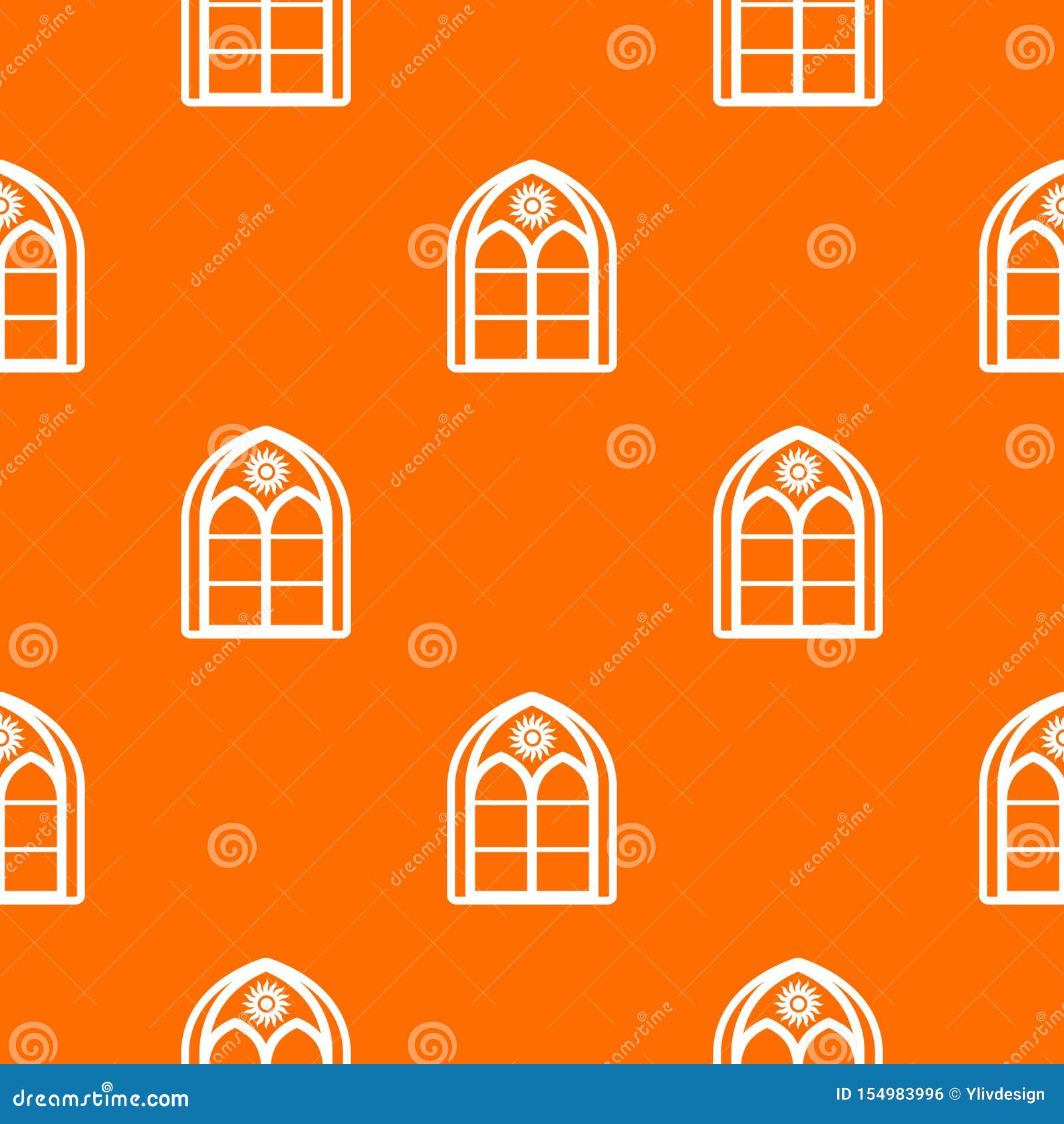 Oriental Window Frame Pattern Vector Orange Stock Vector - Illustration ...