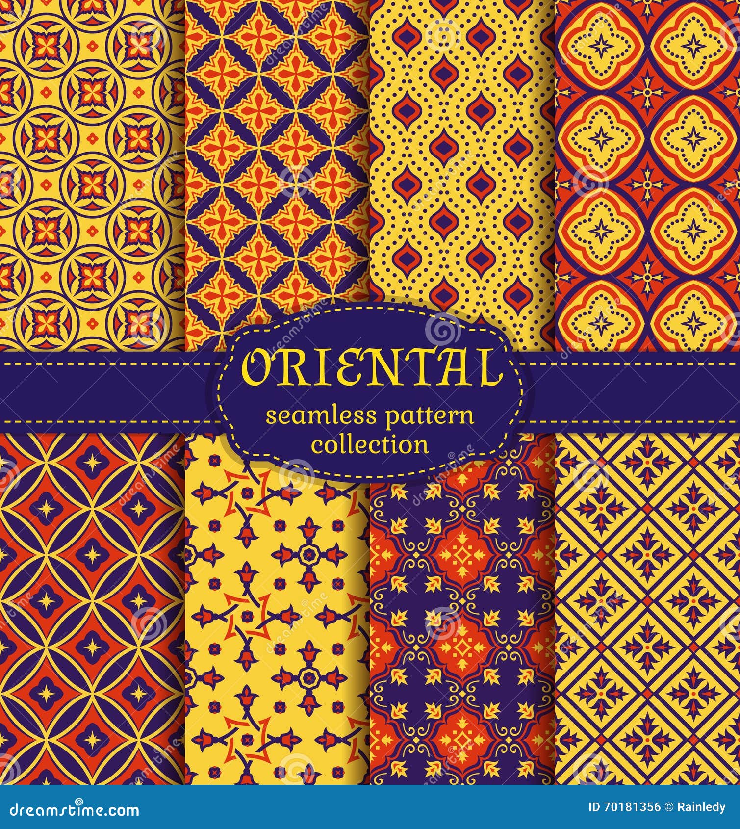 Orientalische Nahtlose Muster Vektor Abbildung - Illustration von bunt ...