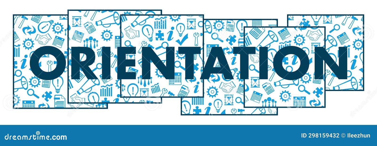 Orientation Business Texture Blue Squares Text Horizontal Stock ...