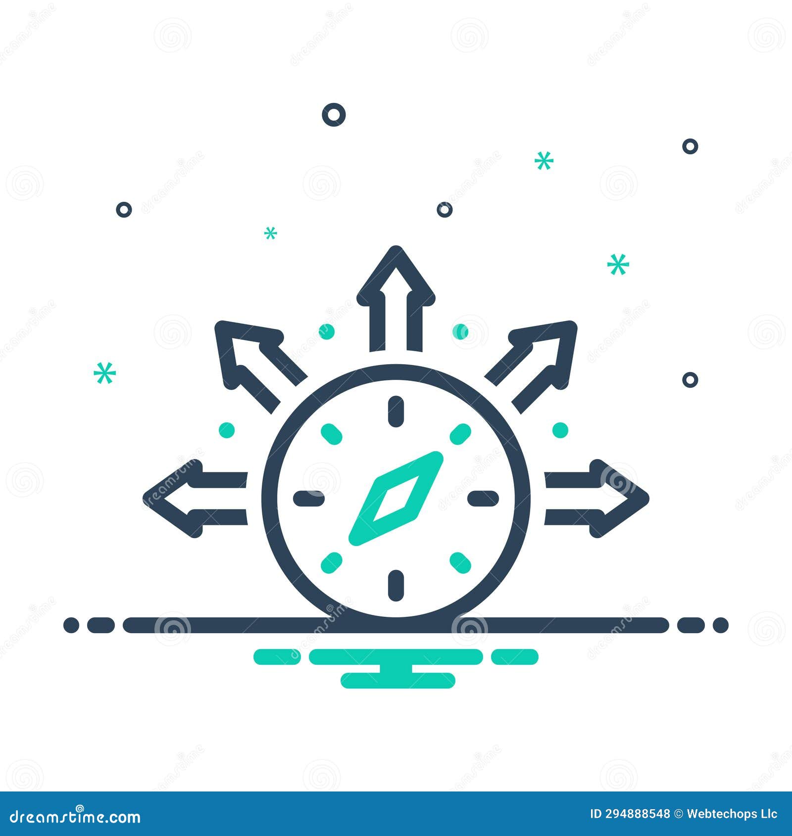 Mix Icon for Orientation, Compass and Journey Stock Illustration ...
