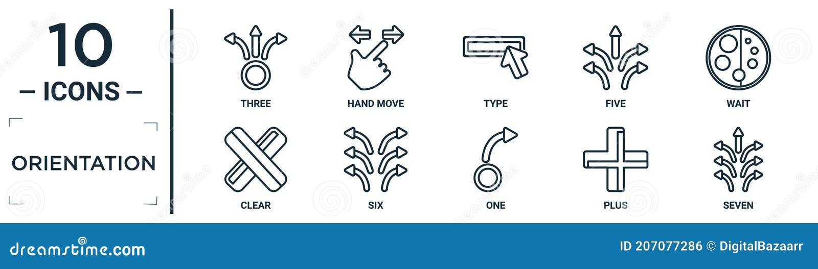 Linear Orientation Icon From Brain Process Outline Collection. Thin ...