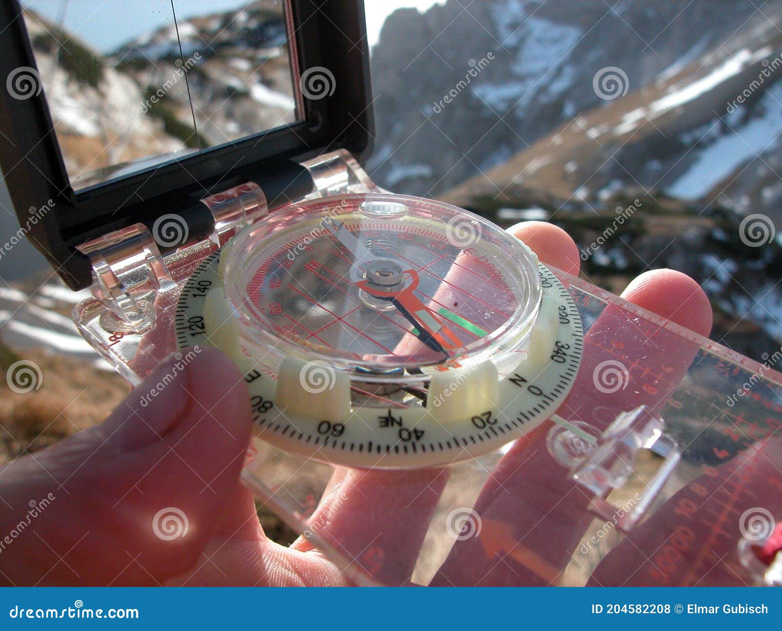 Orientation and Navigation with a Compass Stock Photo - Image of ...