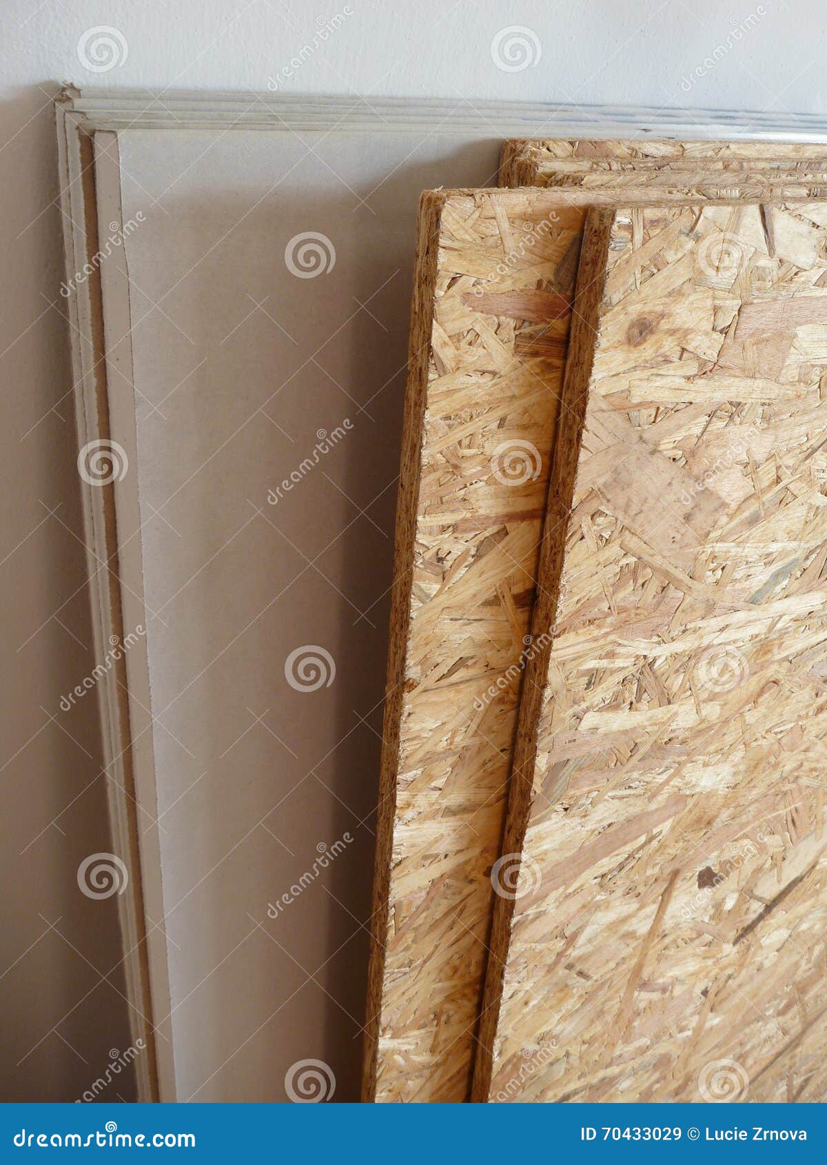 Oriented Strand Board and Plaster Board Prepared for Construction Stock ...
