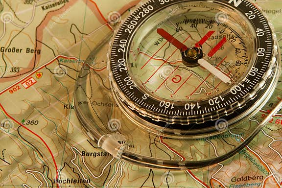 Orienteering: Map and Compass Stock Image - Image of orientation ...