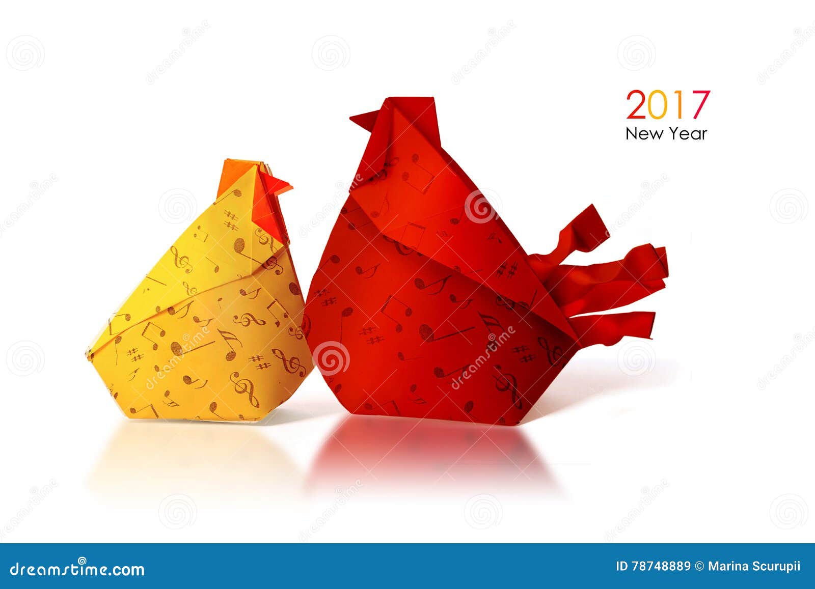 Origâmi Galinha E Galo De Papel Imagem de Stock - Imagem de inverno ...