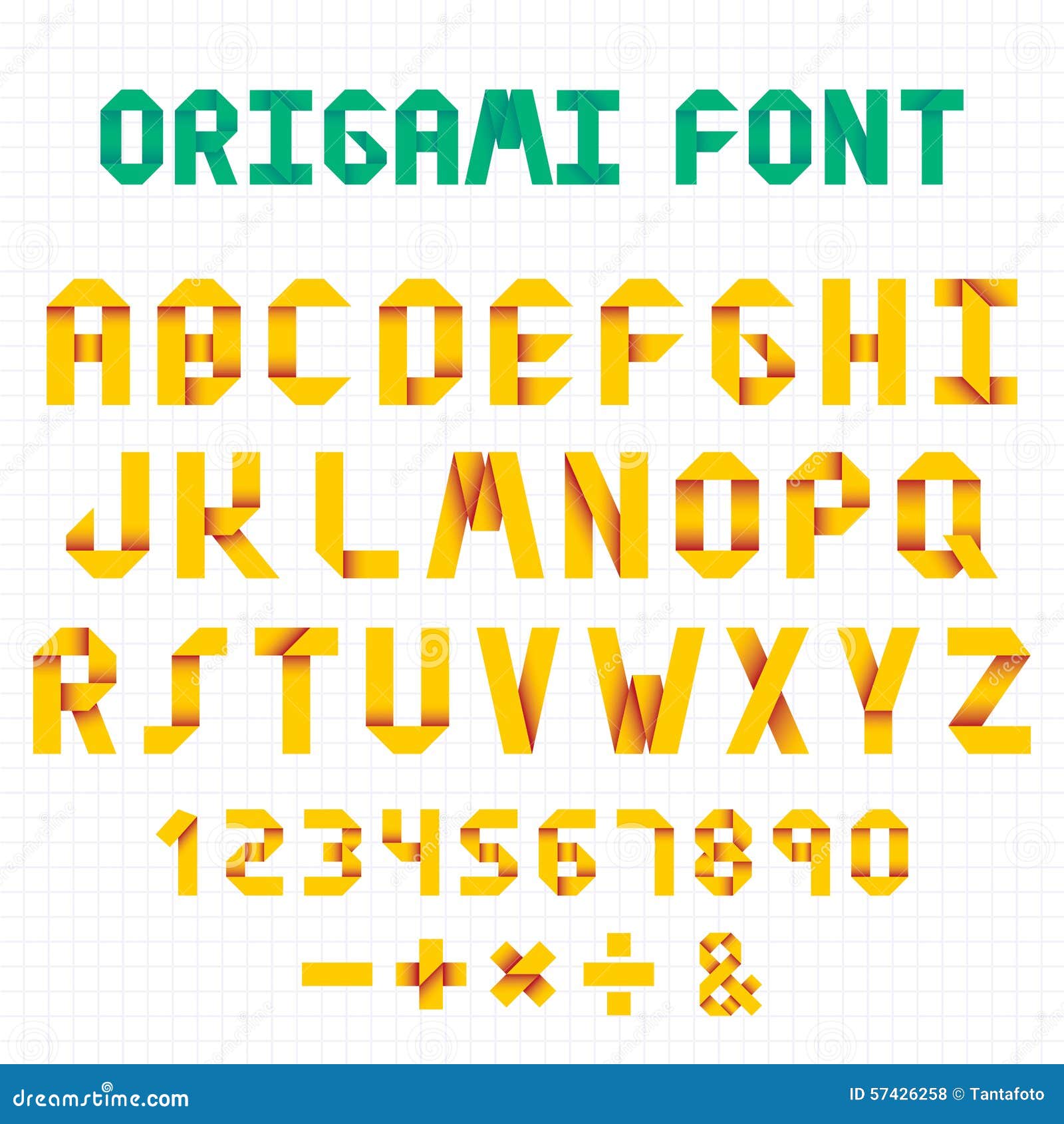 Origami Alphabet Font Eps 10. Stock Vector - Illustration of concept ...