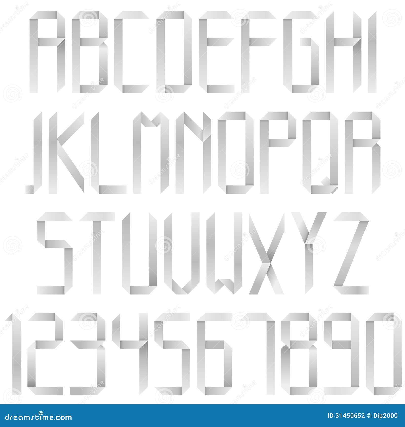 Origami alphabet stock vector. Illustration of realistic - 31450652