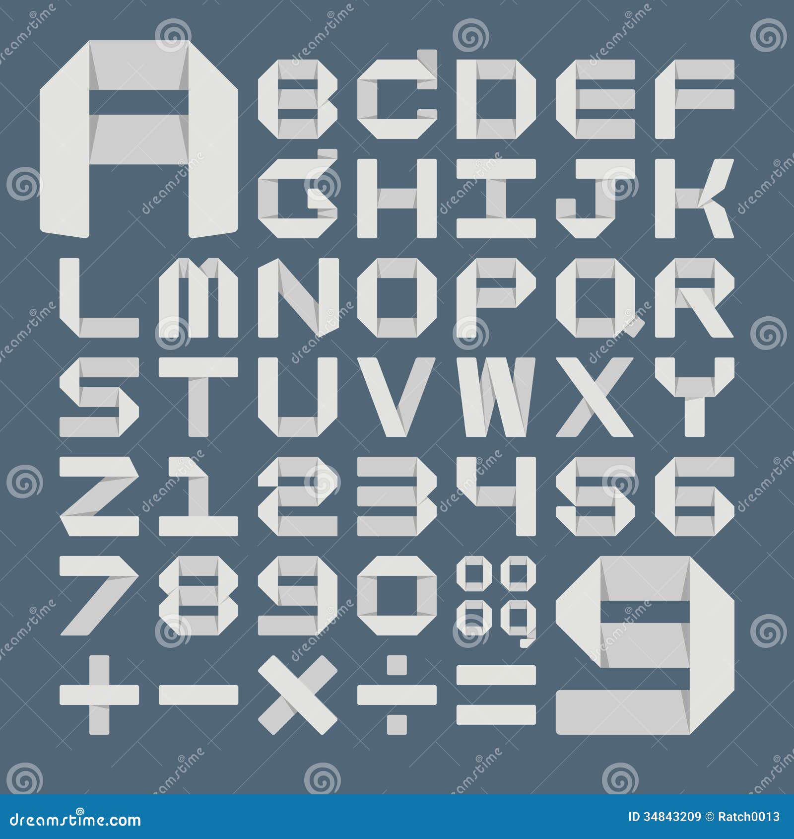 Origami Alphabet Letters Recycled Paper Craft Royalty-Free Stock Image ...