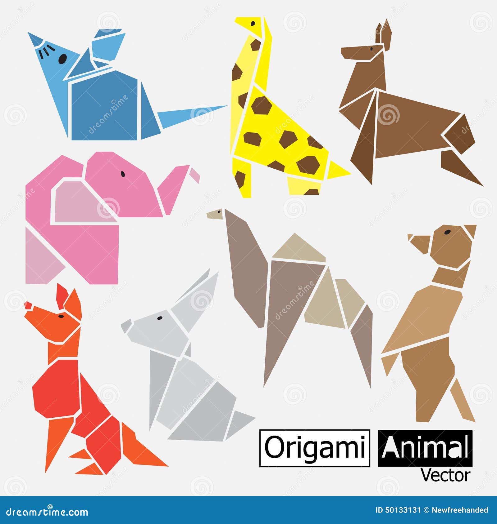 Origami animal design stock vector. Illustration of blue - 50133131