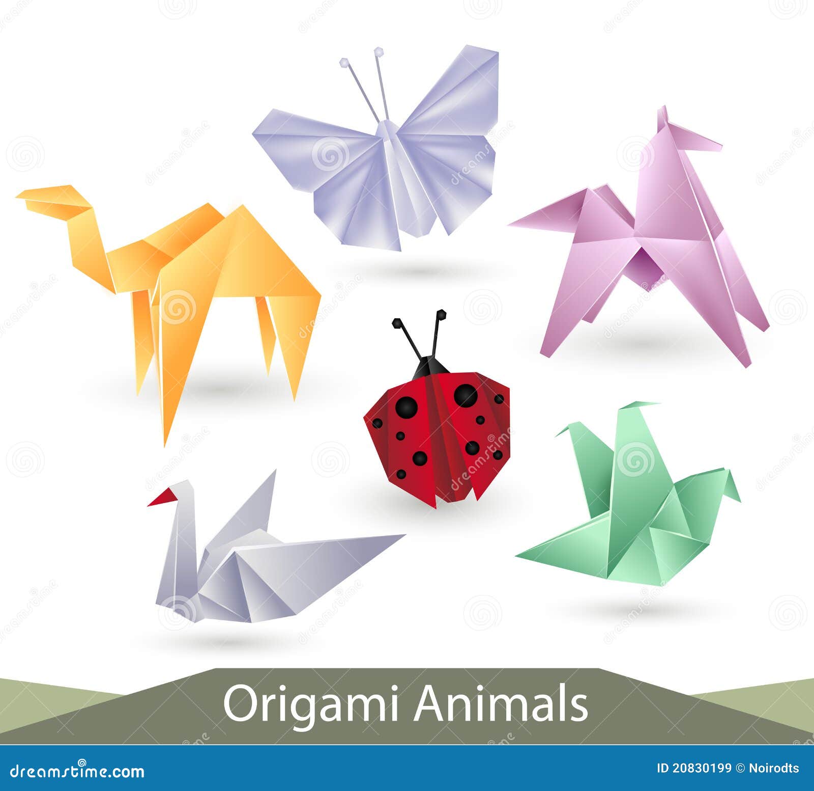 Origami Cartoon Vector | CartoonDealer.com #11888215
