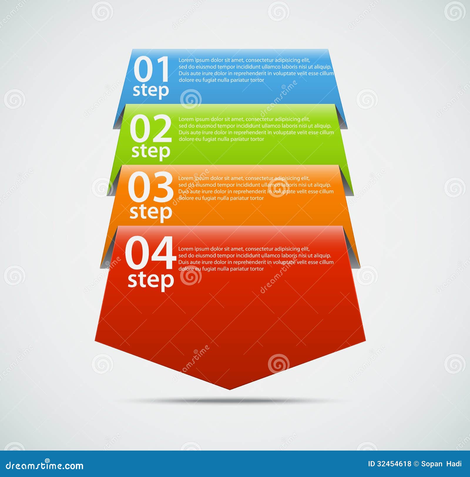 Origami Arrow Progress Template. Can Be Used for Infographics Stock ...