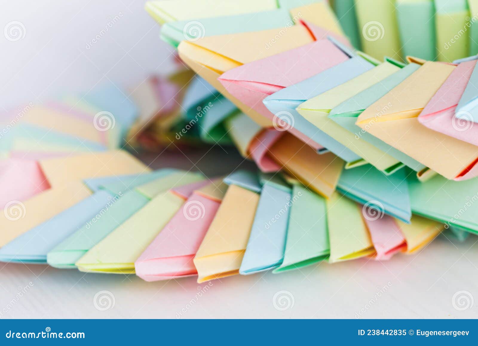 Origami Background, Parametric Round Structures of Colorful Paper Stock ...