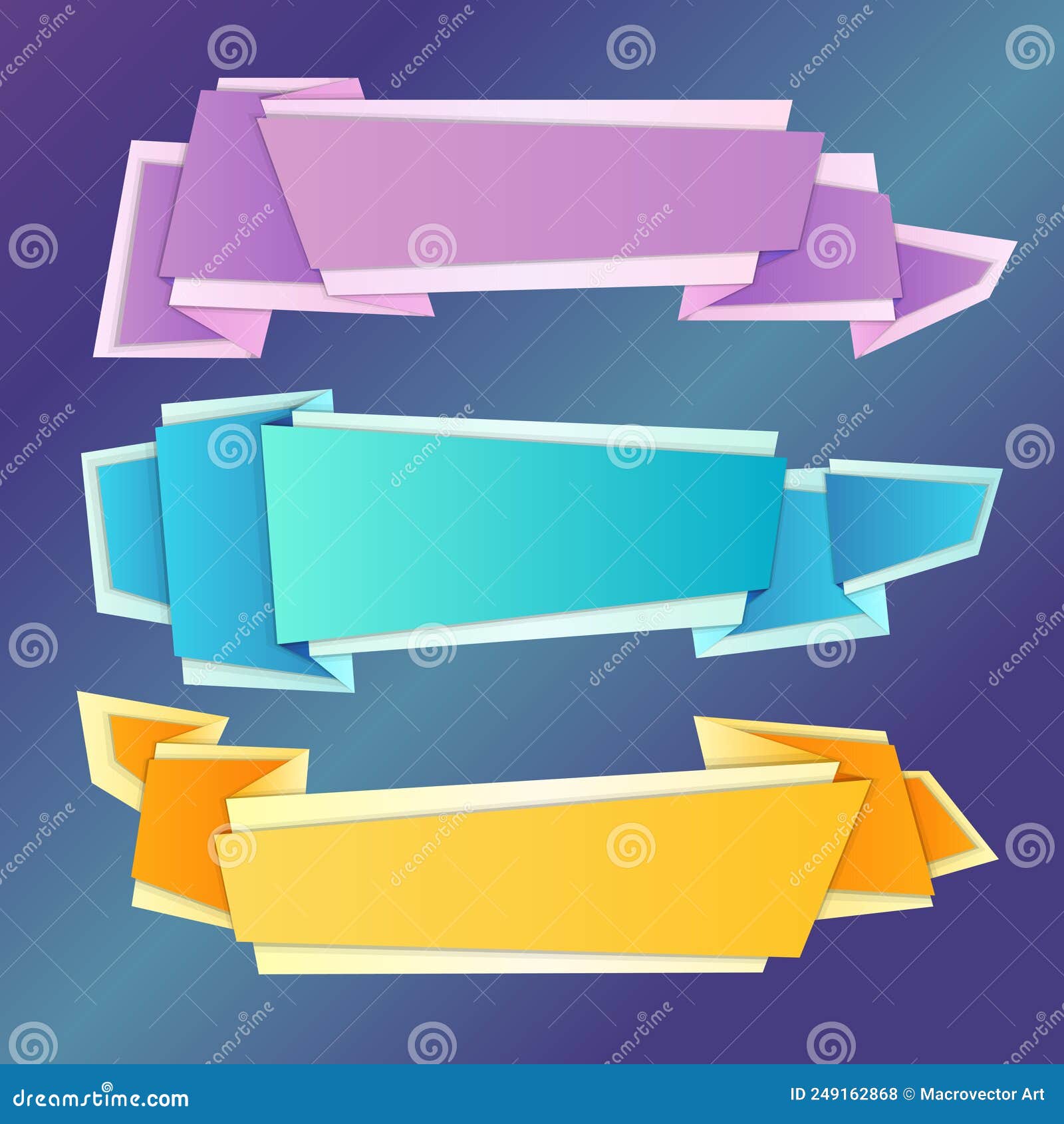Origami banners set stock vector. Illustration of advertising - 249162868