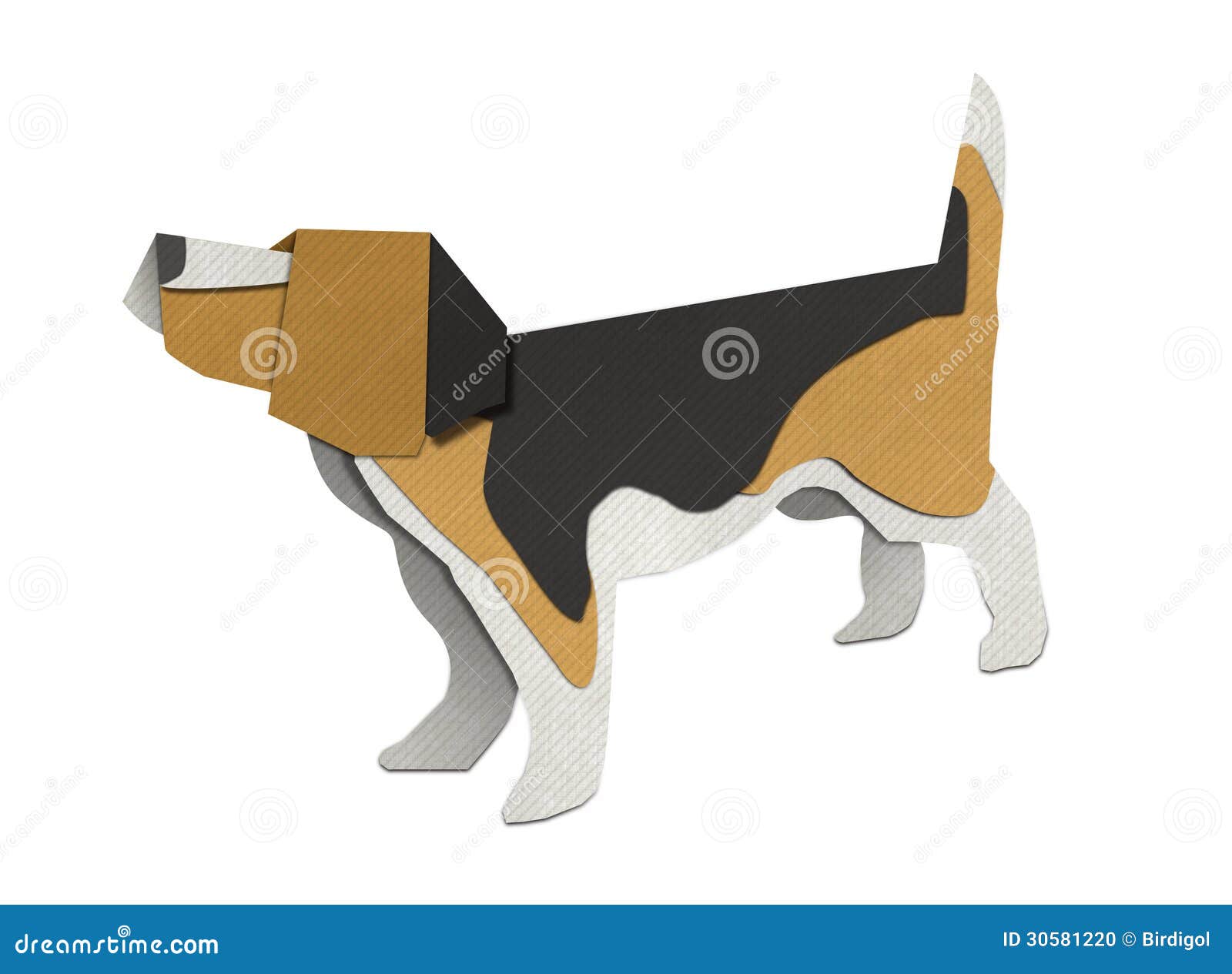 Origami of Beagle Form Recycled Paper Stock Illustration - Illustration ...