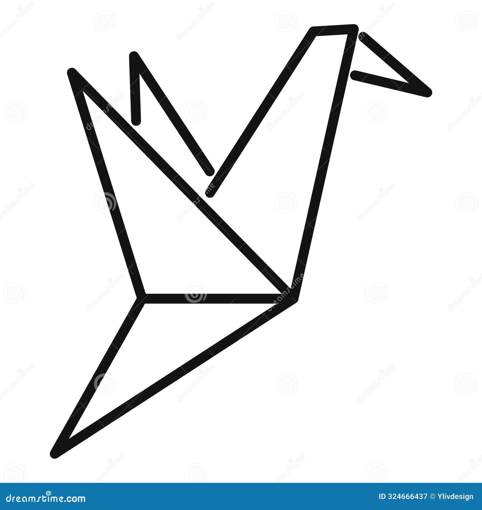 Origami Bird Flying Peacefully Representing Freedom Stock Vector ...