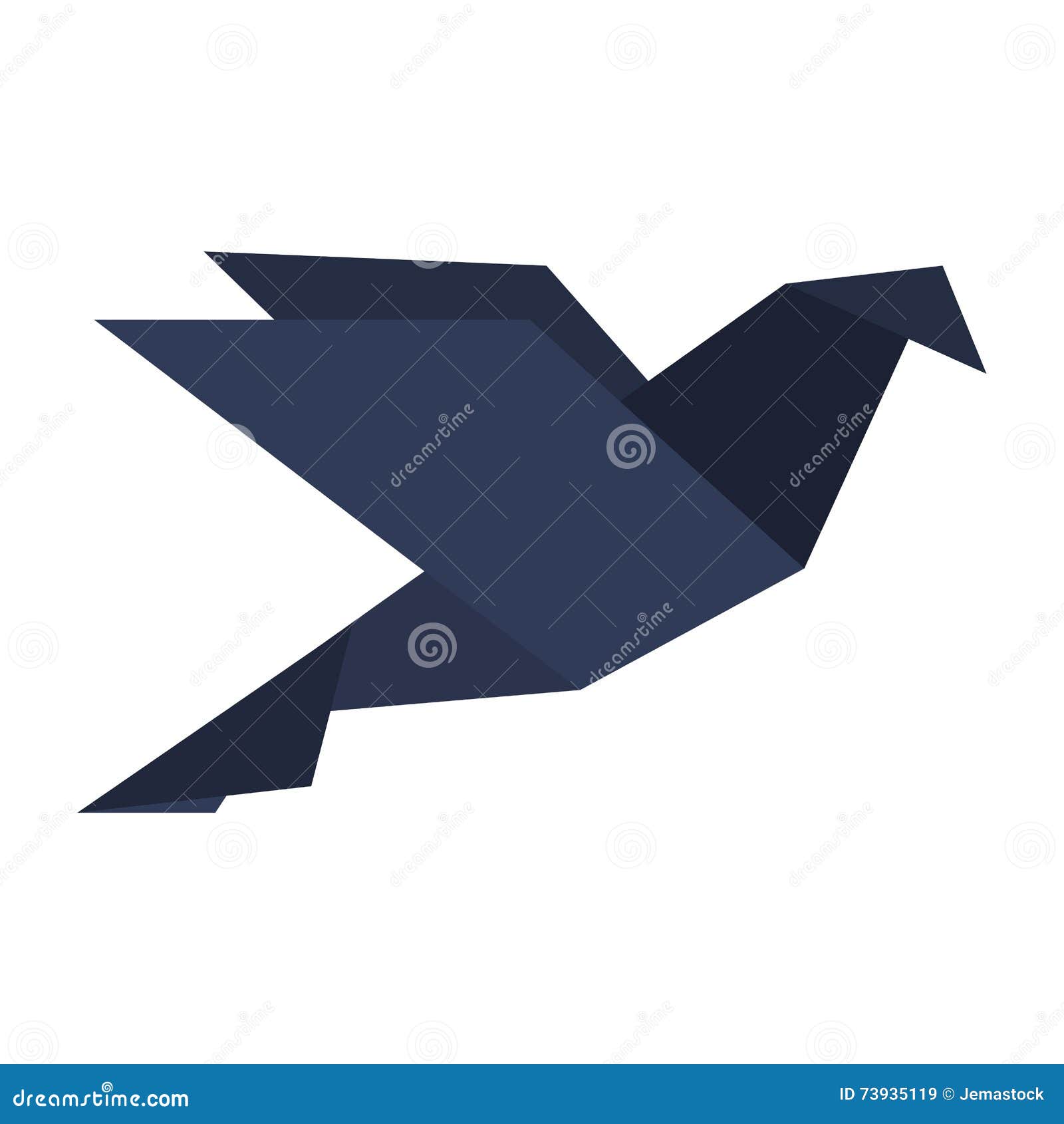 Origami bird icon stock illustration. Illustration of card - 73935119