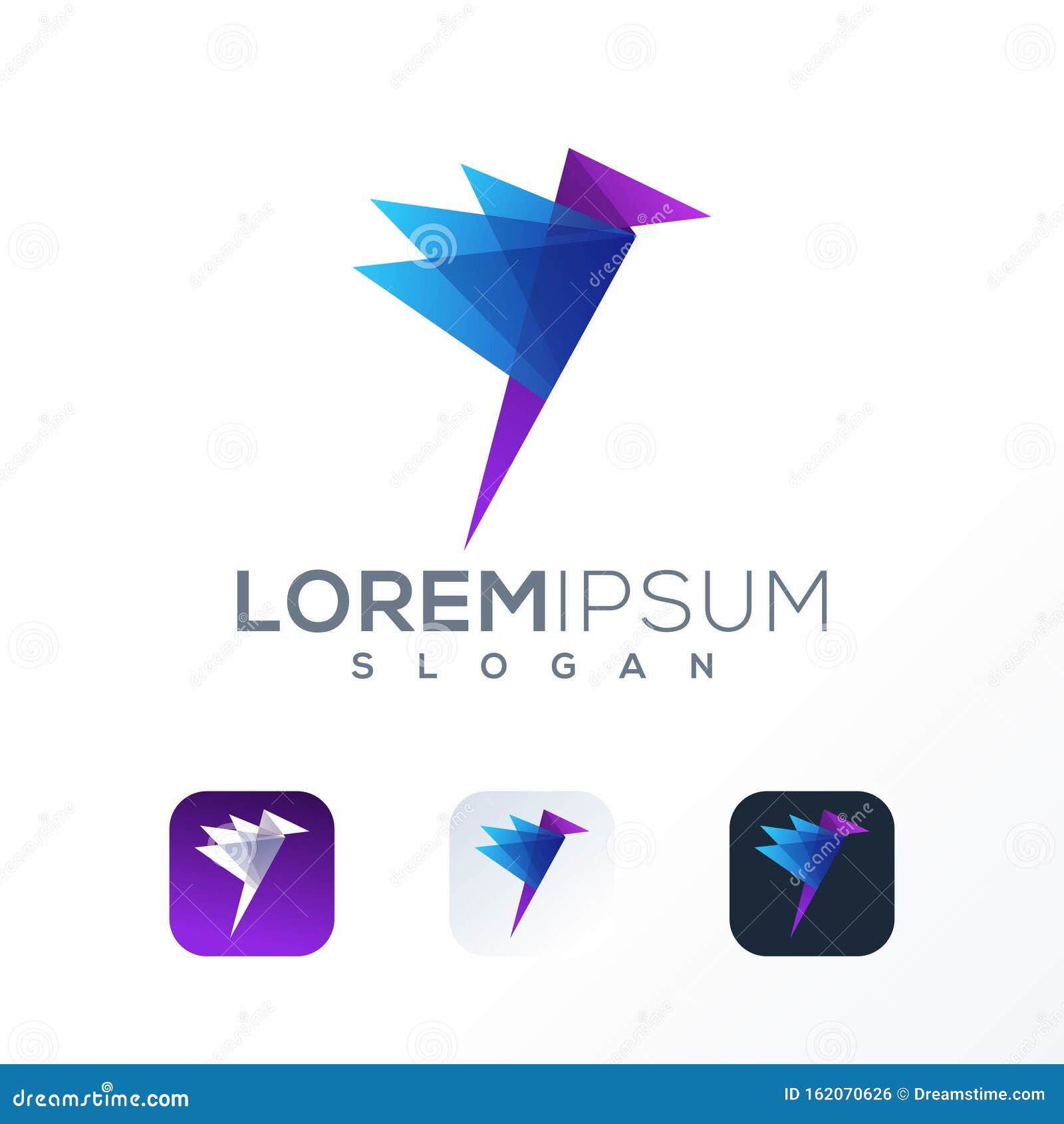 Origami Bird Logo Icon Ready To Use Stock Vector - Illustration of ...