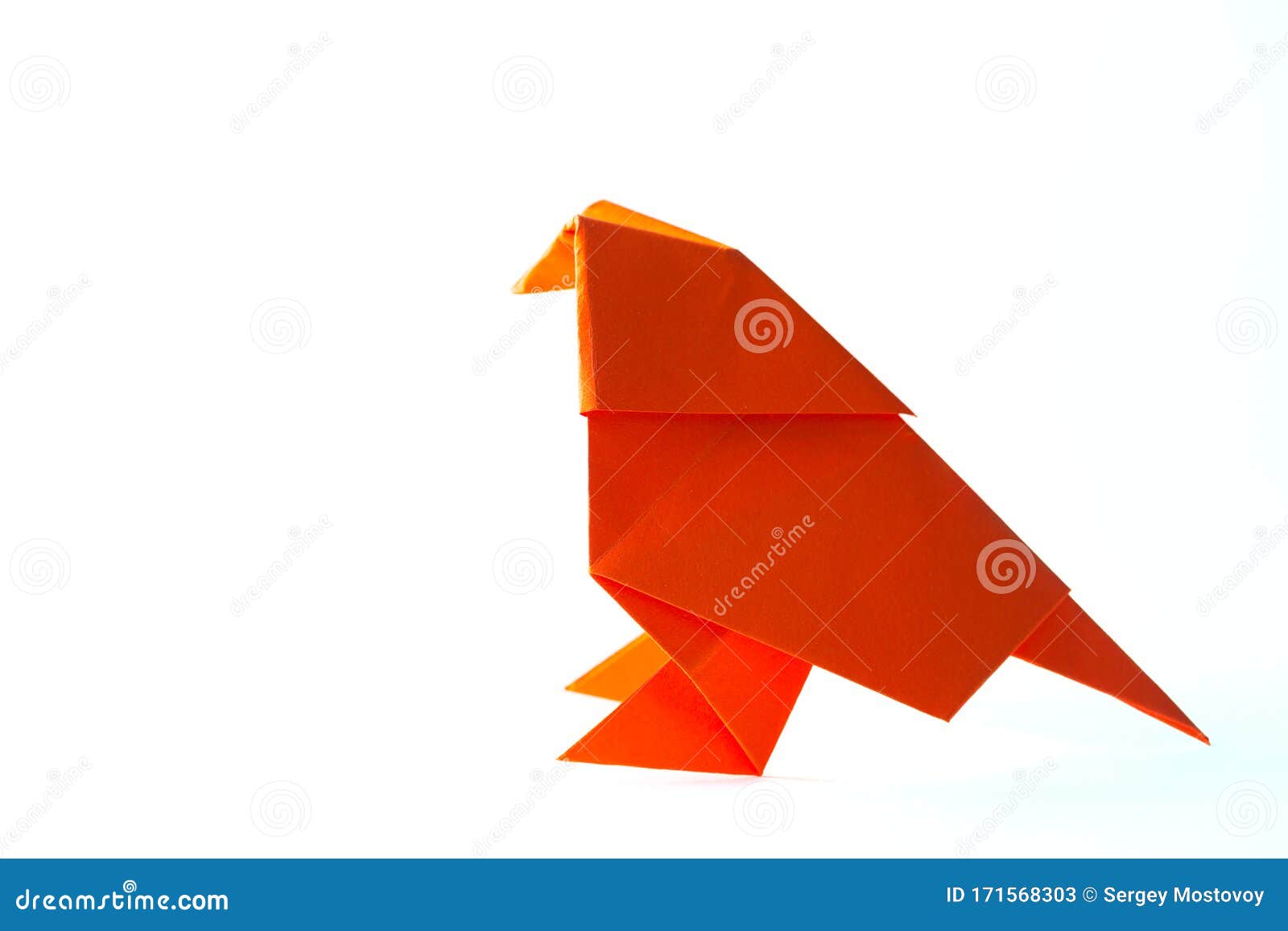 Origami Bird Made of Colored Paper Stock Image - Image of craft ...