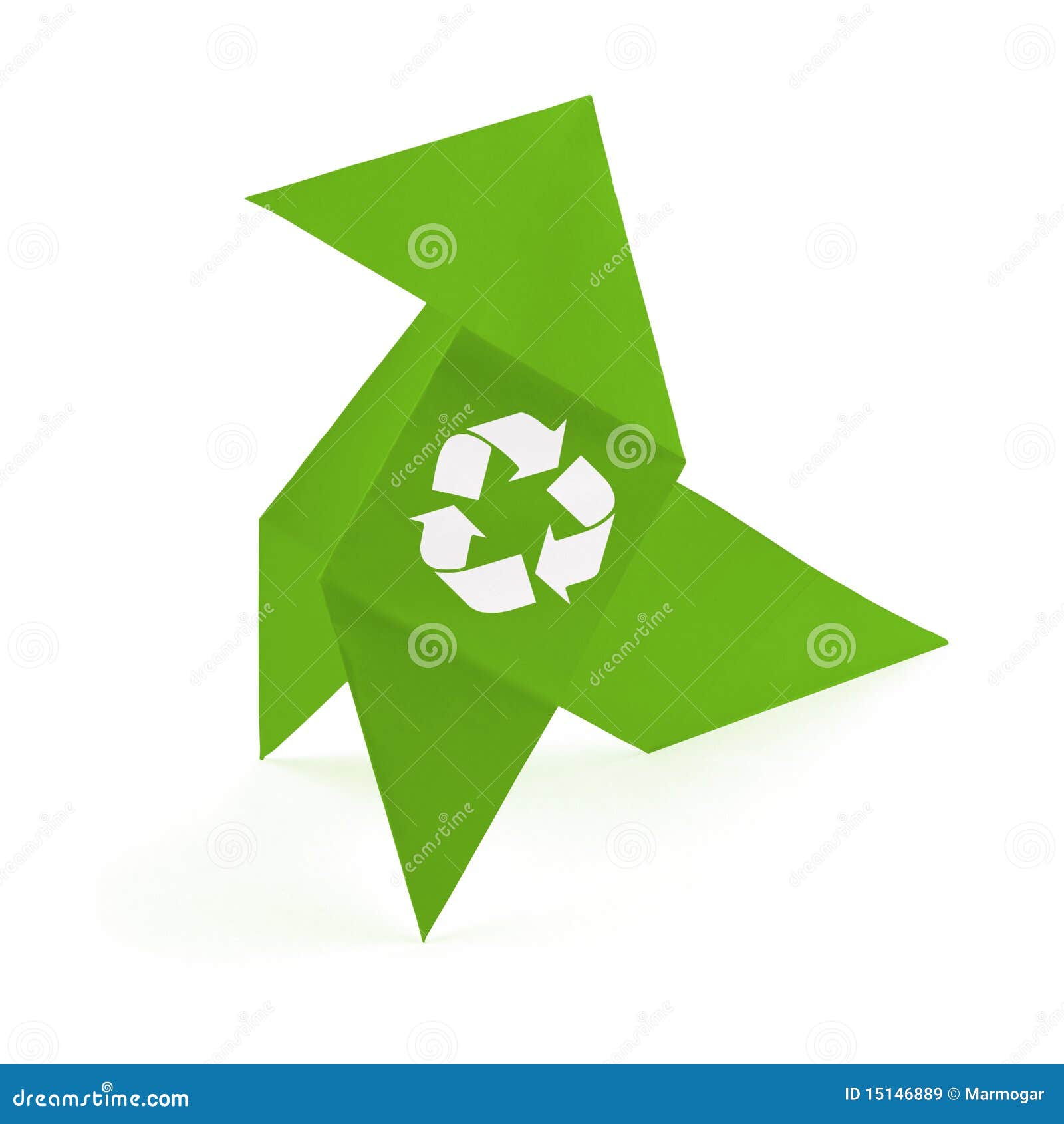 Origami Bird With Recycling Symbol Royalty-Free Stock Photo ...