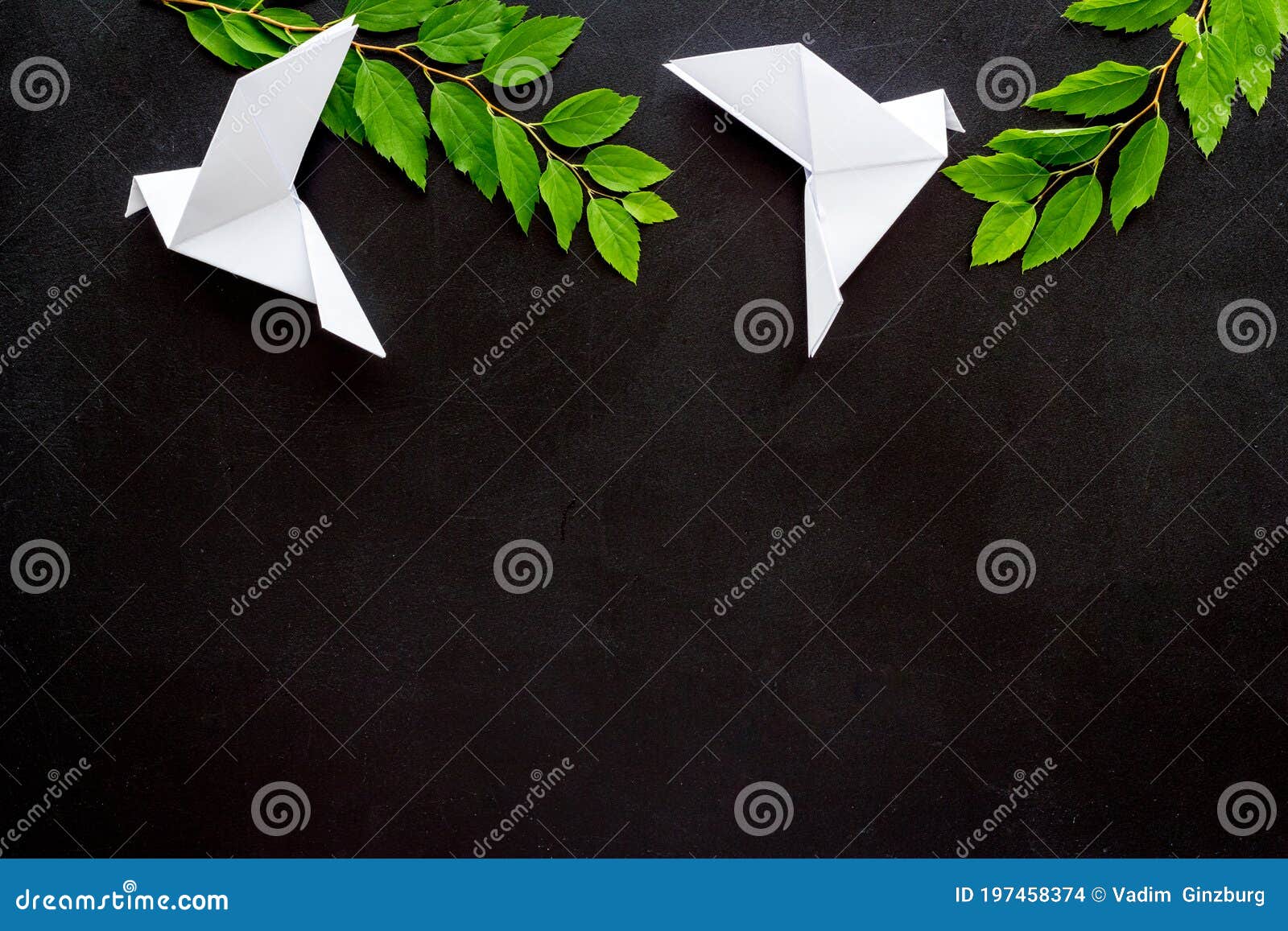 Origami Birds are Flying, Overhead Top View Stock Photo - Image of ...