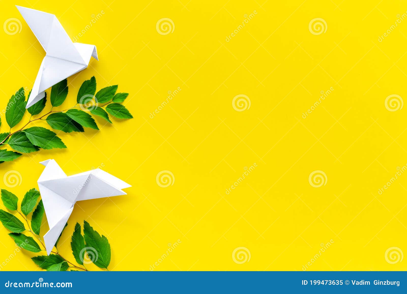 Origami Birds are Flying, Overhead Top View Stock Image - Image of ...