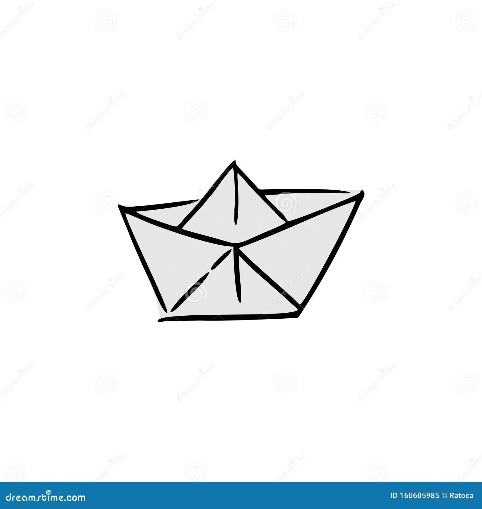 Origami boat draw stock vector. Illustration of vector - 160605985