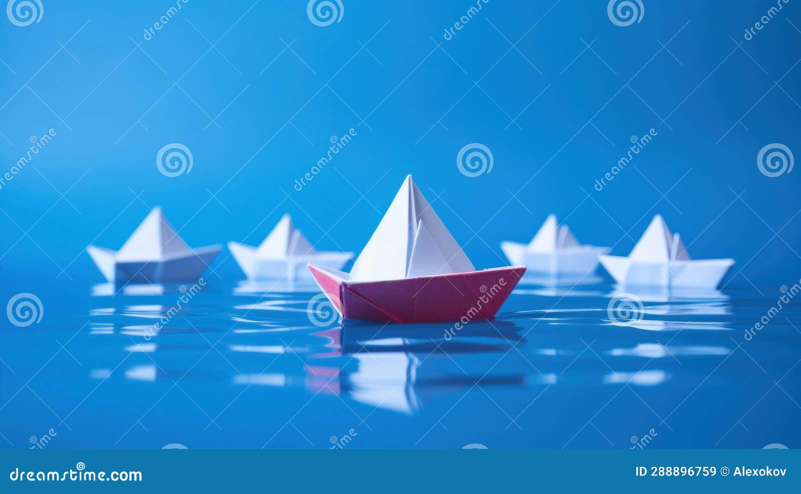 Origami Boat Floating in Water AI Generated Stock Illustration ...