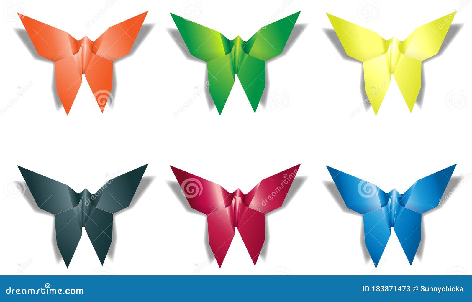 Origami Butterfly Paper Fold Tinker Fly Light Stock Image - Image of ...