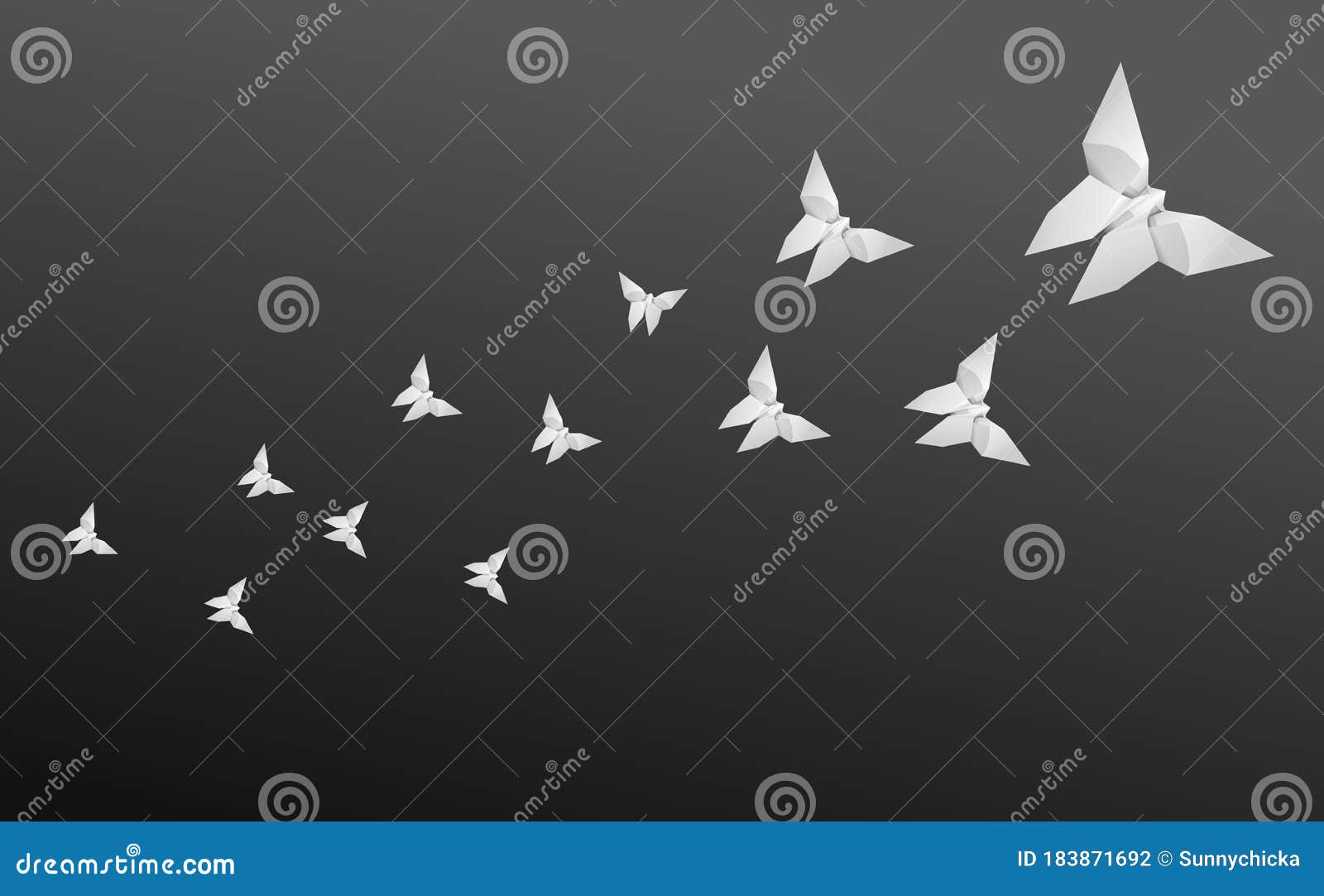 Origami Butterfly Paper Fold Tinker Fly Light Stock Photo - Image of ...