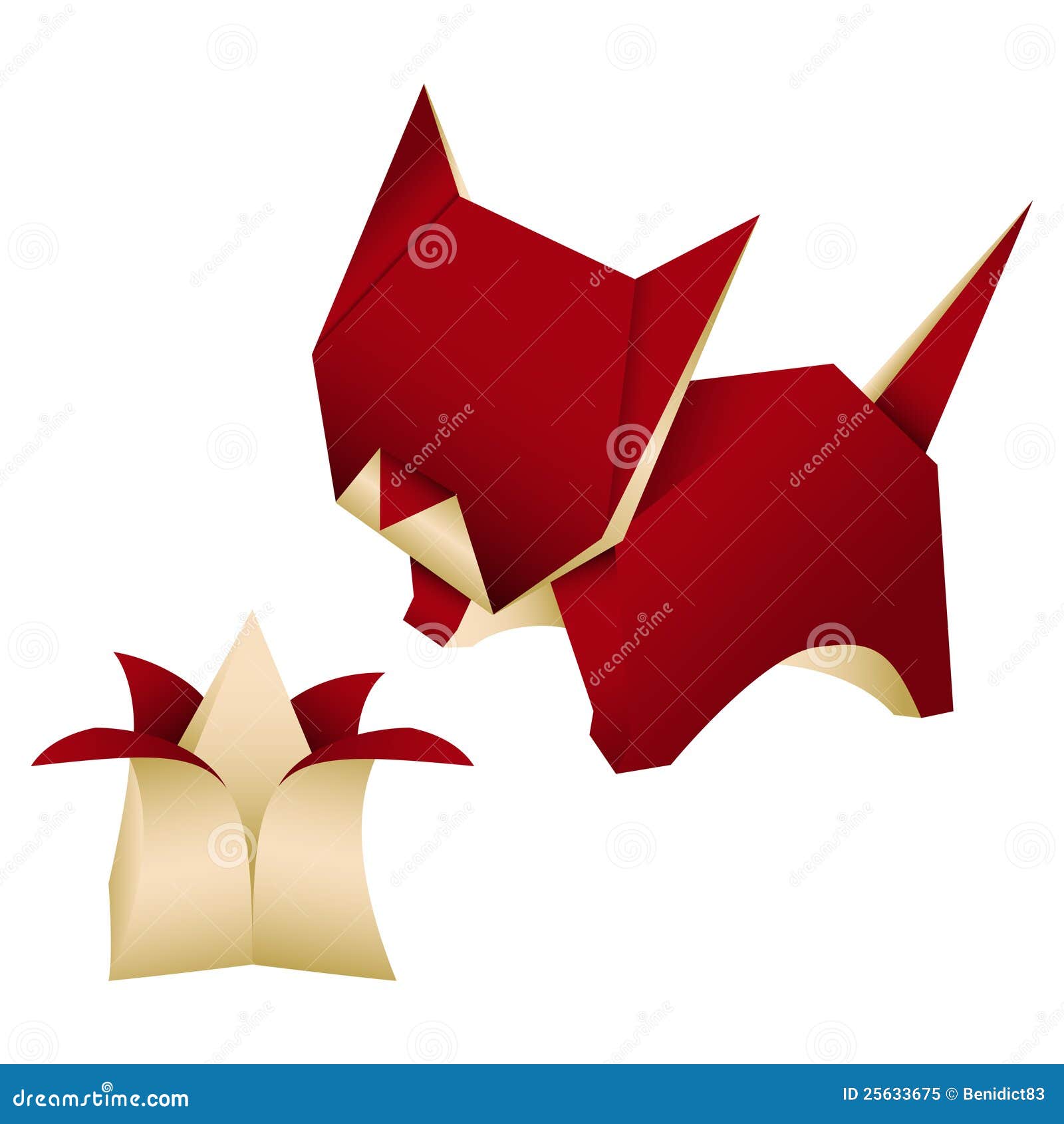 Origami cat stock vector. Illustration of children, style - 25633675
