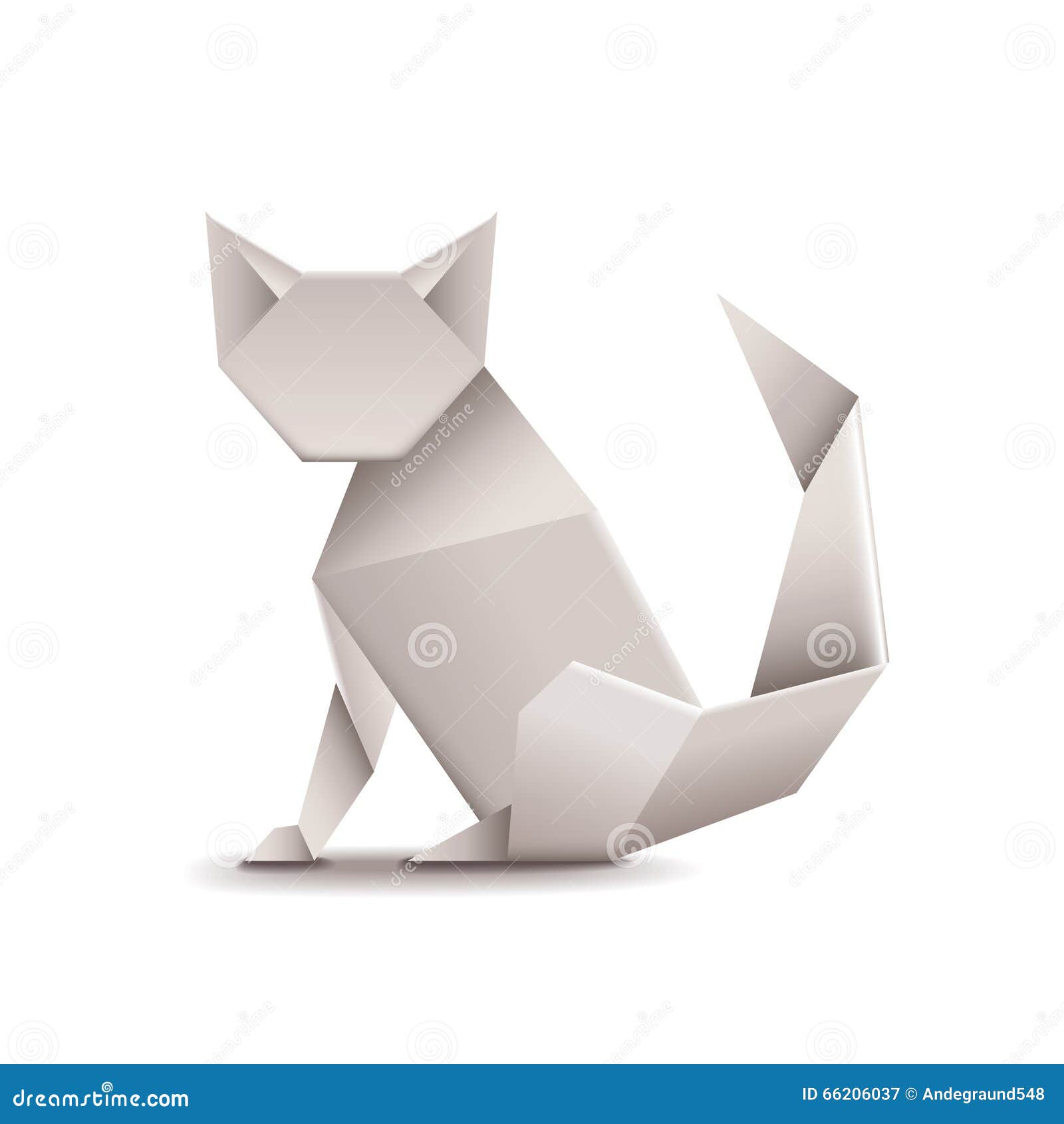 Origami Cat on White Vector Stock Vector - Illustration of cute, nature ...
