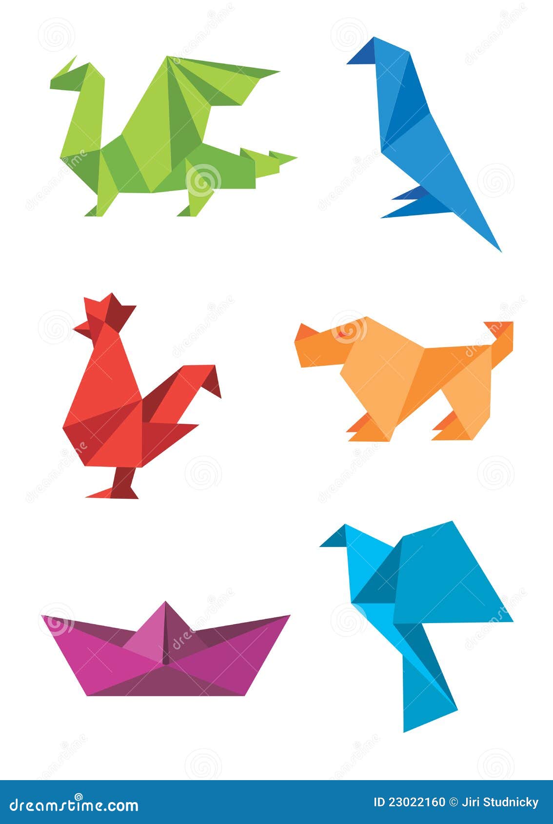 Origami_colorful_icons stock vector. Illustration of isolated - 23022160