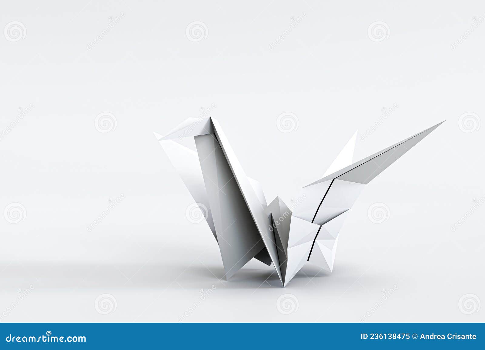 Origami Crane Isolated on White Background Stock Illustration ...