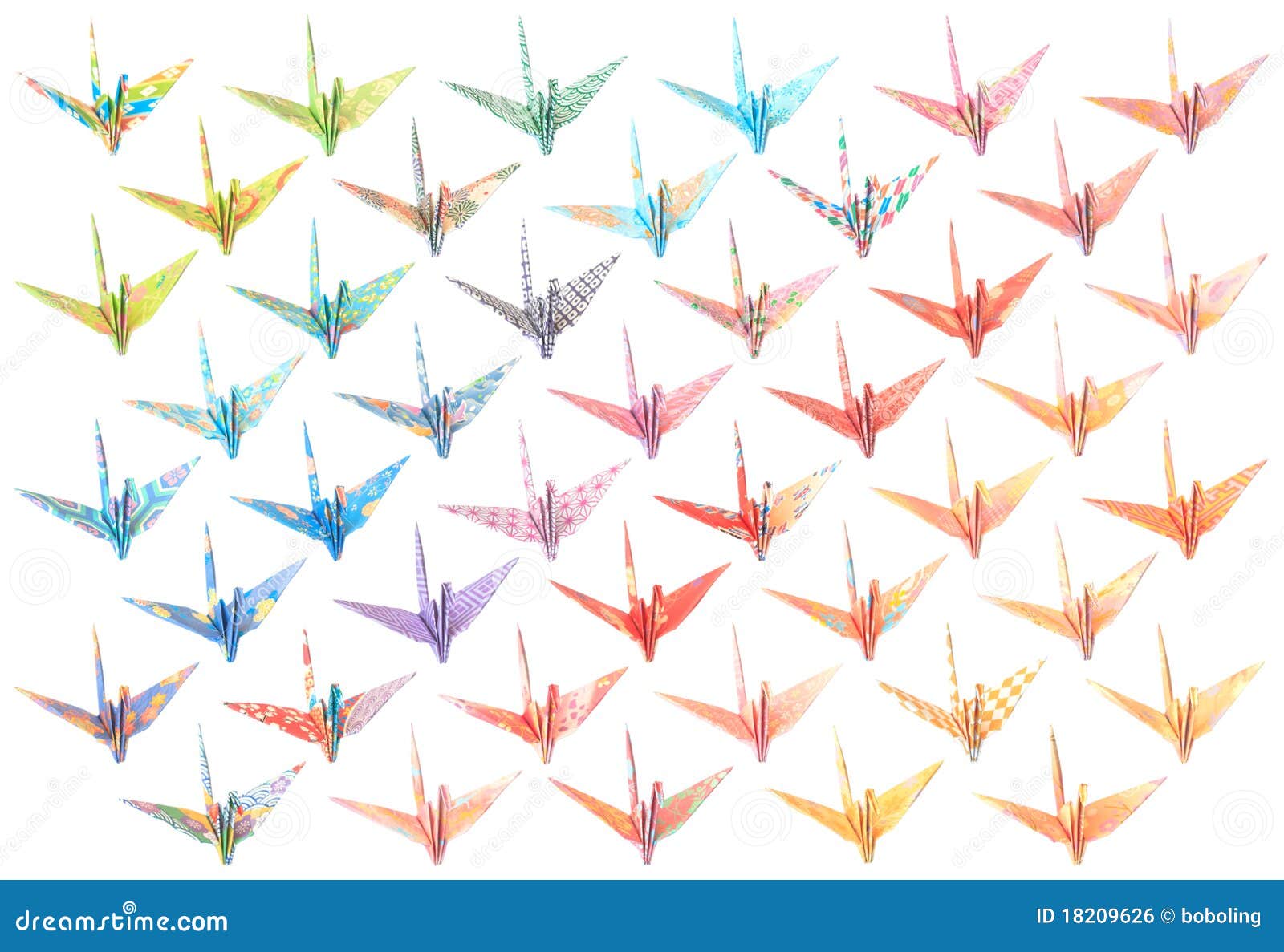 Origami cranes pattern stock photo. Image of crane, isolated - 18209626