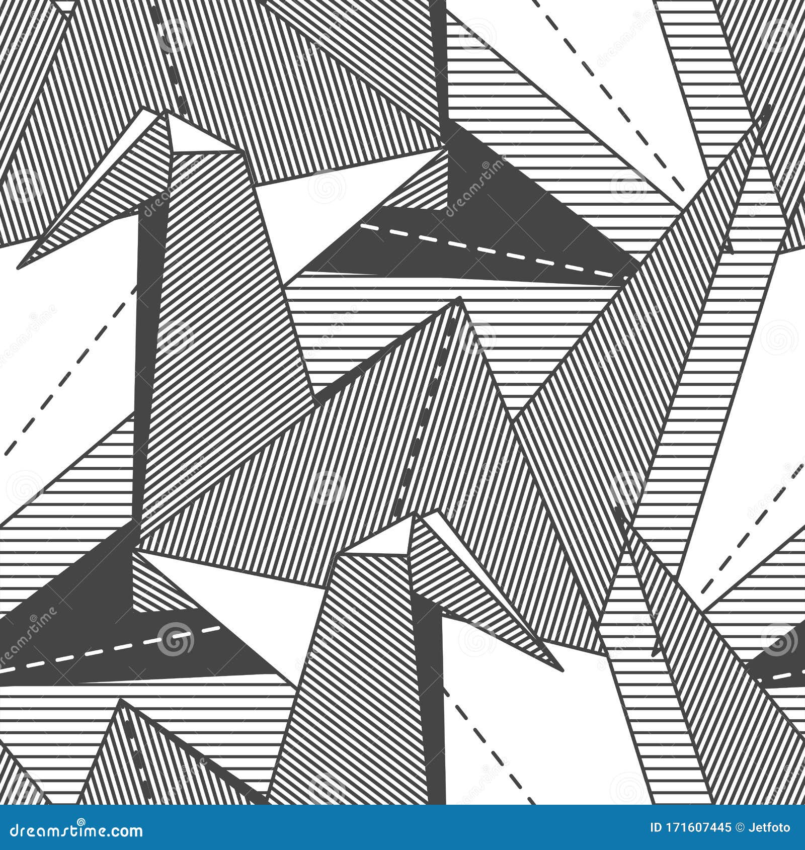 Origami Cranes. Seamless and Geometric Pattern Stock Vector ...