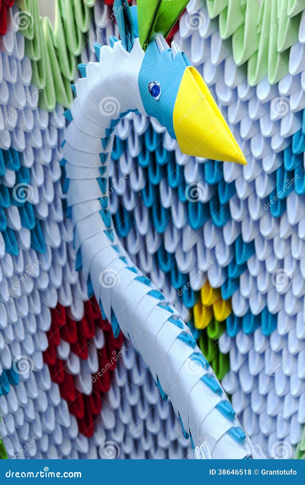 Origami 3d un cygne photo stock. Image du origami, japonais - 38646518
