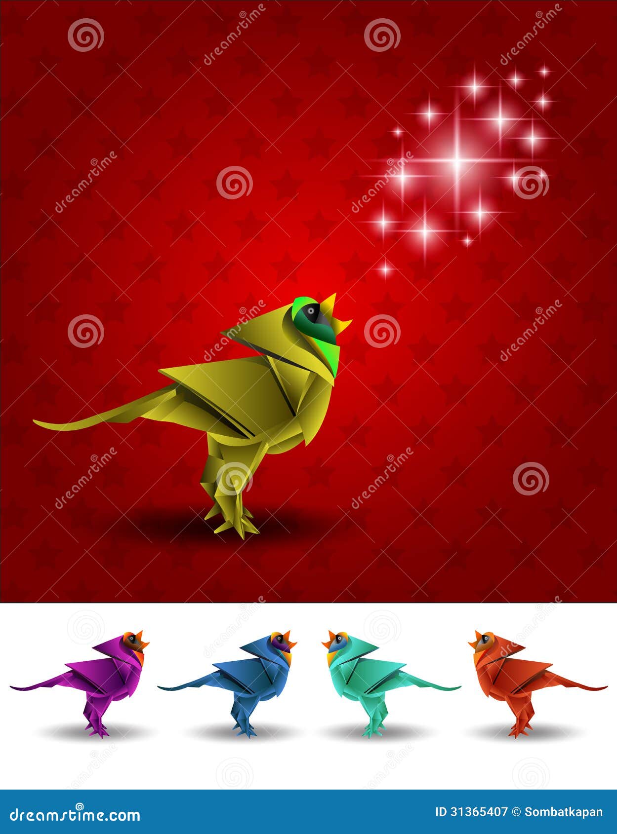 Origami De Vecteur D'oiseau Illustration de Vecteur - Illustration du ...