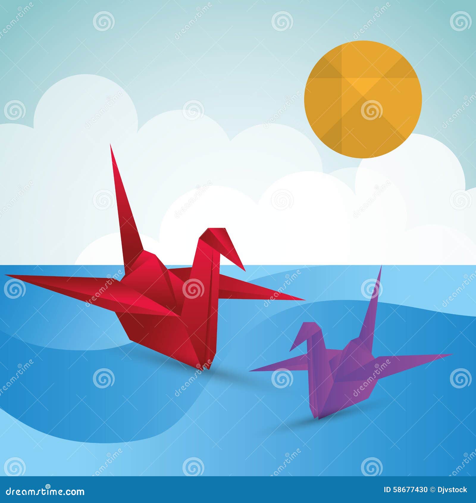 Origami design. stock vector. Illustration of oriental - 58677430