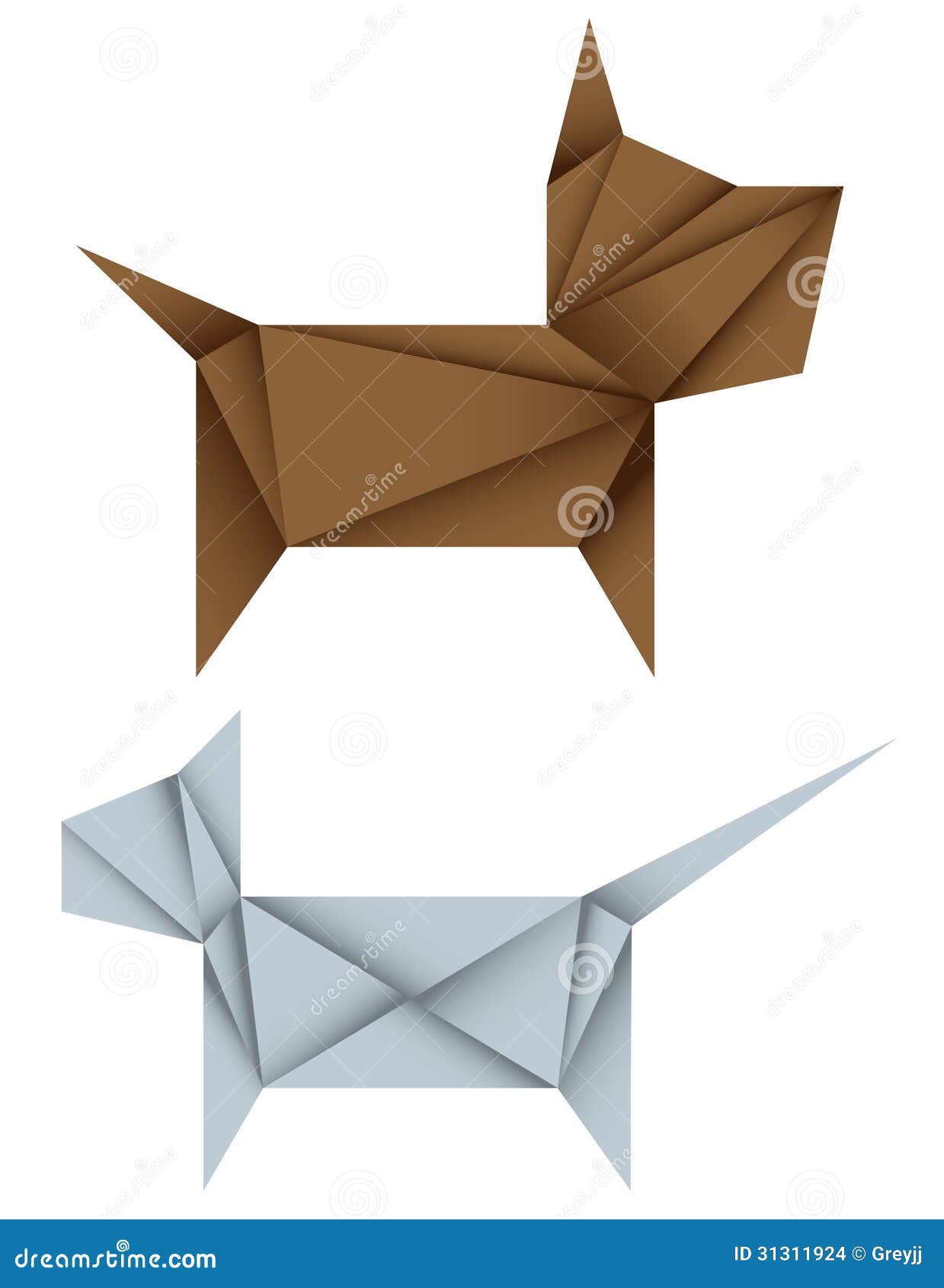 Origami dog and cat stock vector. Illustration of decorative - 31311924