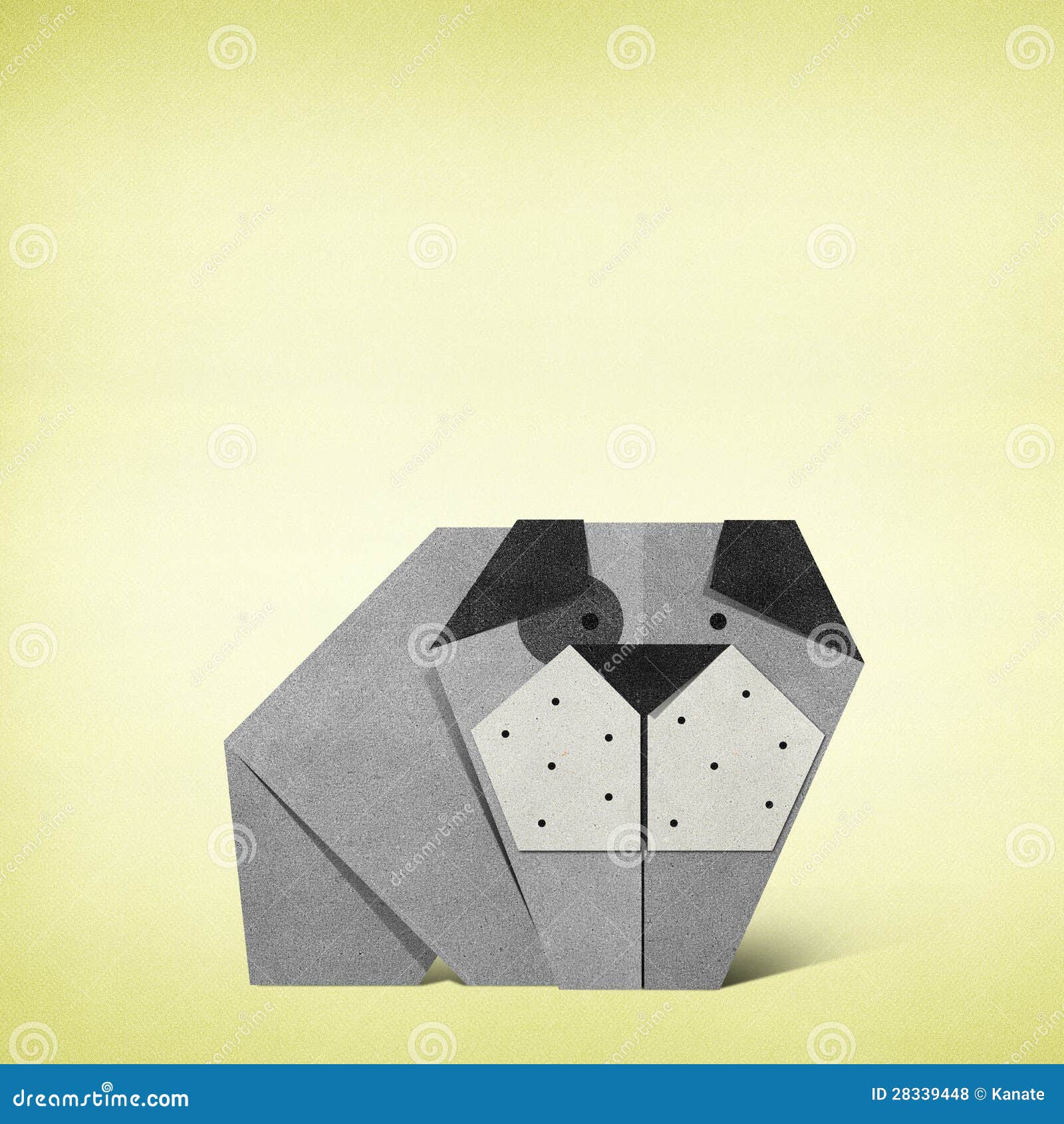 Origami Dog Made from Recycle Paper Stock Photo - Image of gray, fold ...