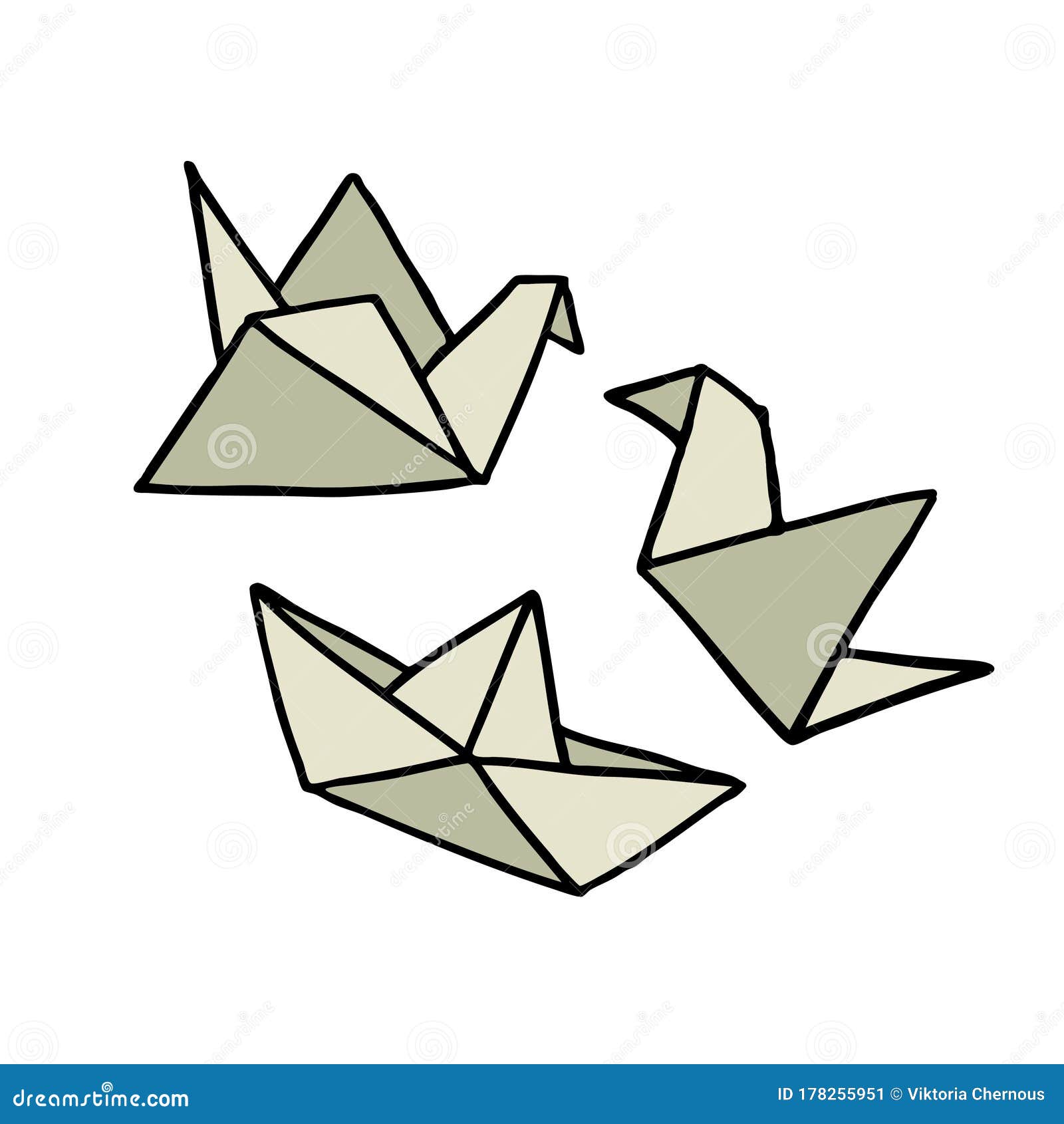 Origami Doodle Icon, Vector Illustration Stock Illustration ...