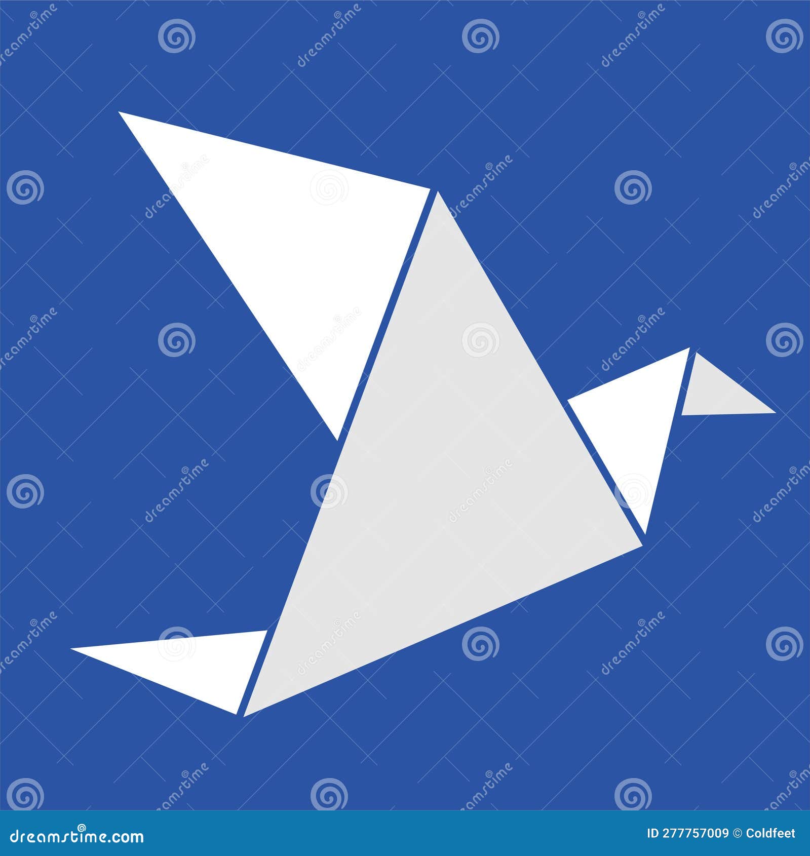 Origami Dove Stencil on a Blue Background Stock Vector - Illustration ...