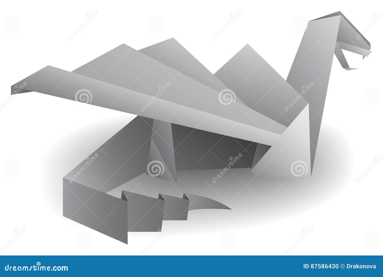 Origami-Drache vektor abbildung. Illustration von mythisch - 87586430