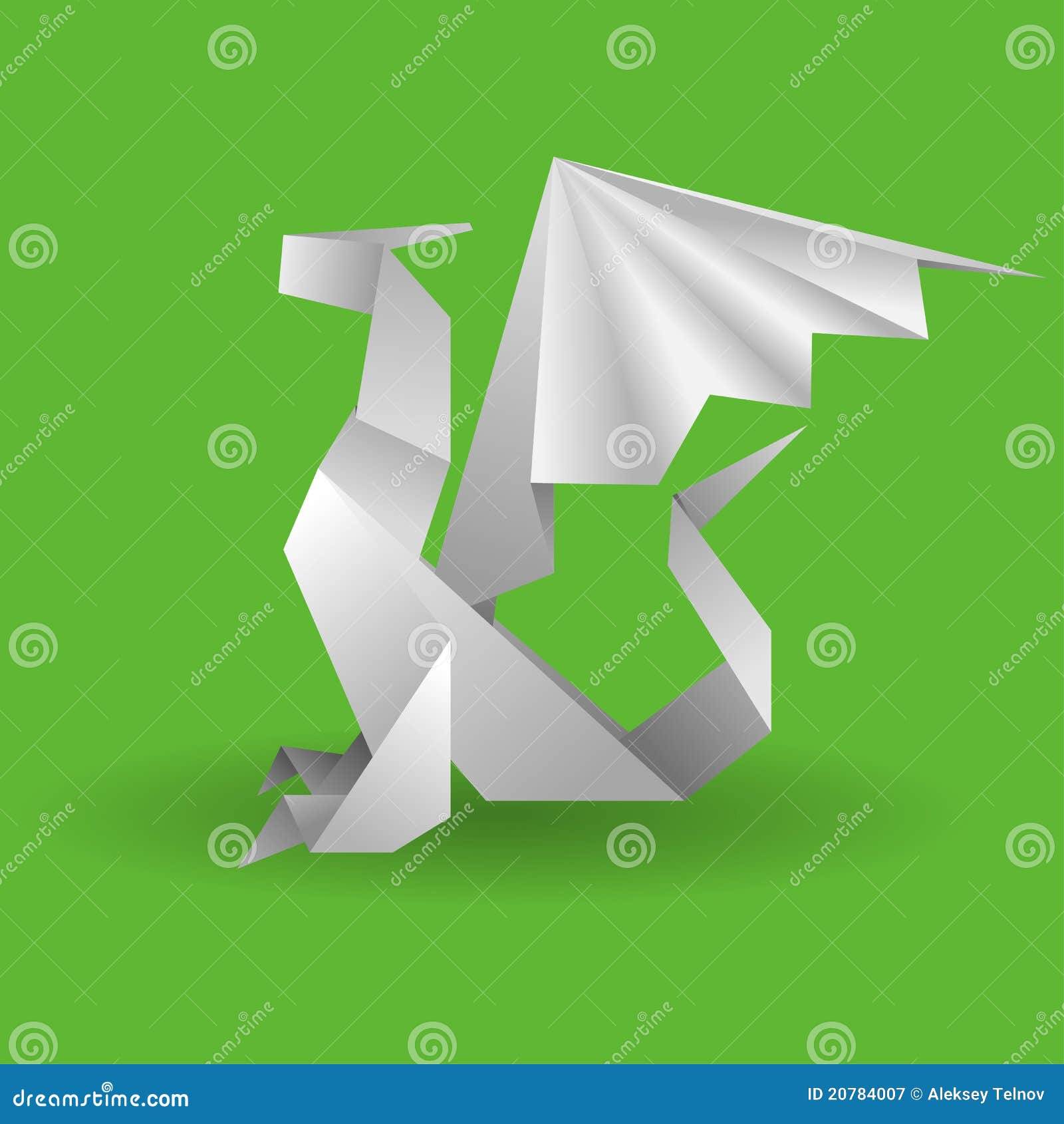 Origami Dragon And Dinosaur Vector Illustration | CartoonDealer.com ...