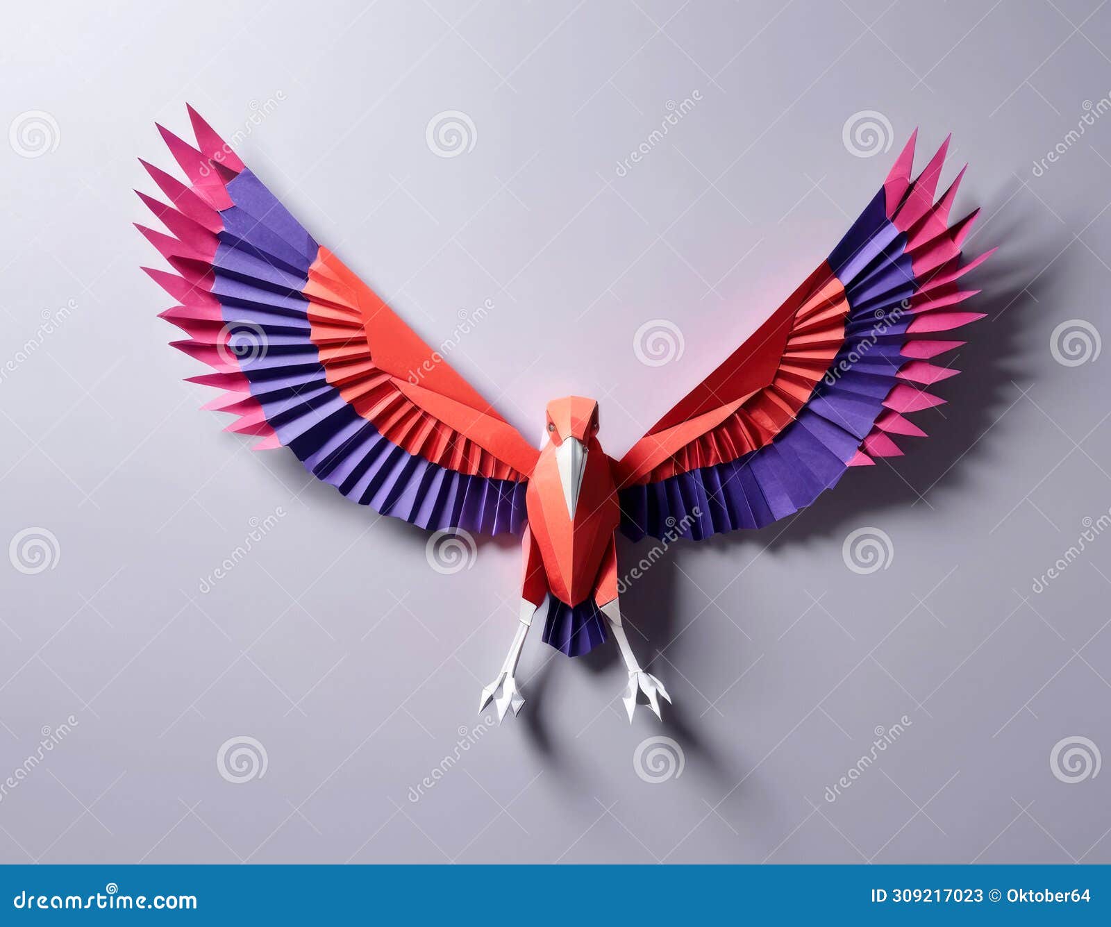 Origami Eagle Made of Colored Paper. Three-dimensional Figurine Stock ...