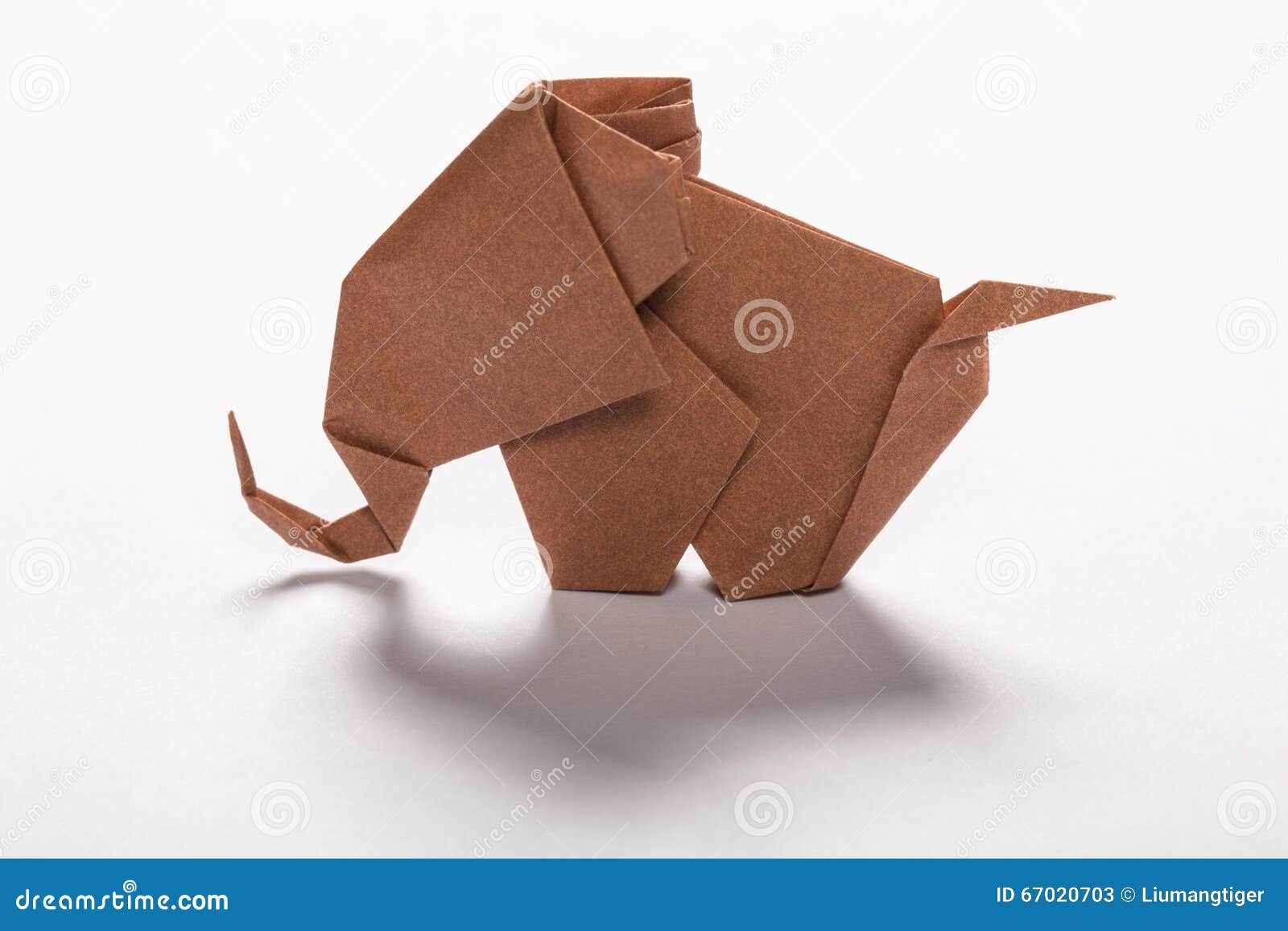 Origami Elephant Family In White Background 2 Stock Photography ...